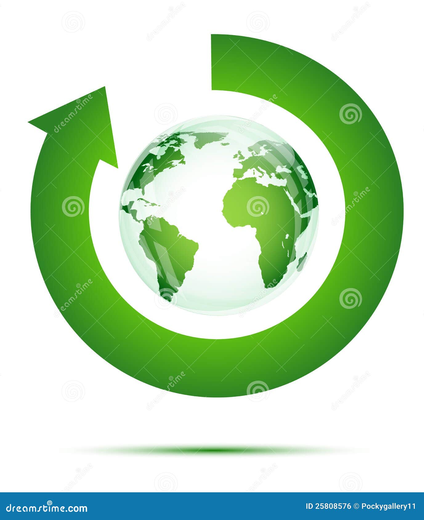 Groene bol en pijl vector illustratie. Illustration of pictogram - 25808576