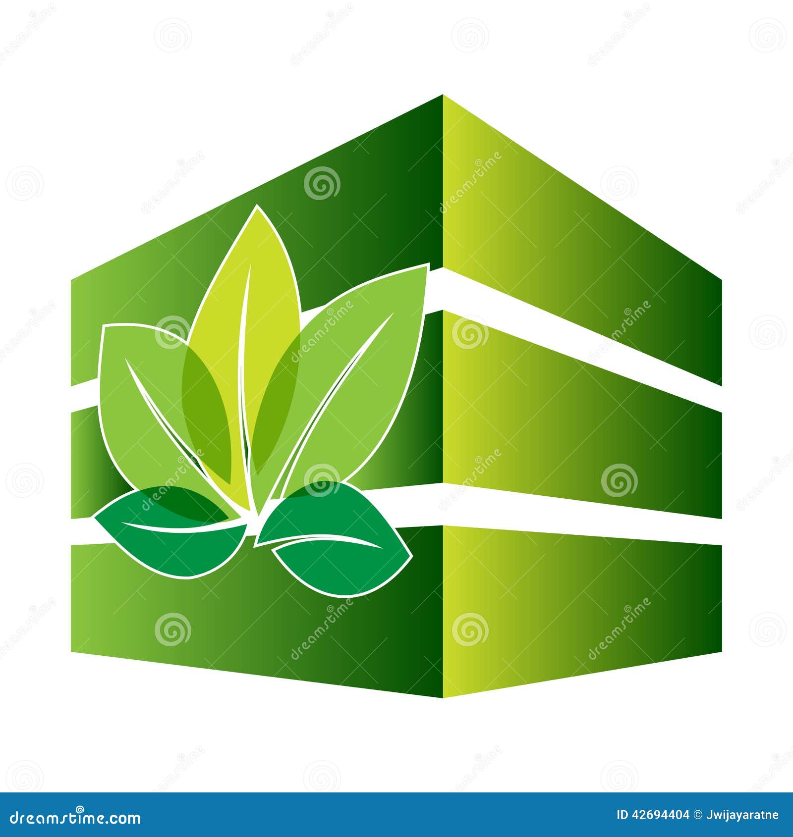 Groene bouw met blad vector illustratie. Illustration of begrip - 42694404