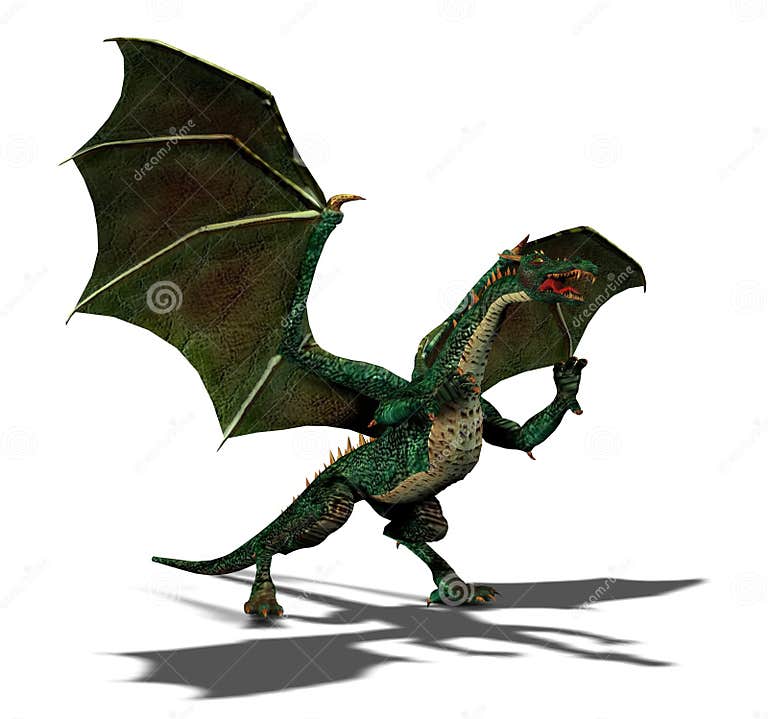 Groene Draak stock illustratie. Illustration of slag, vleugel - 6824038