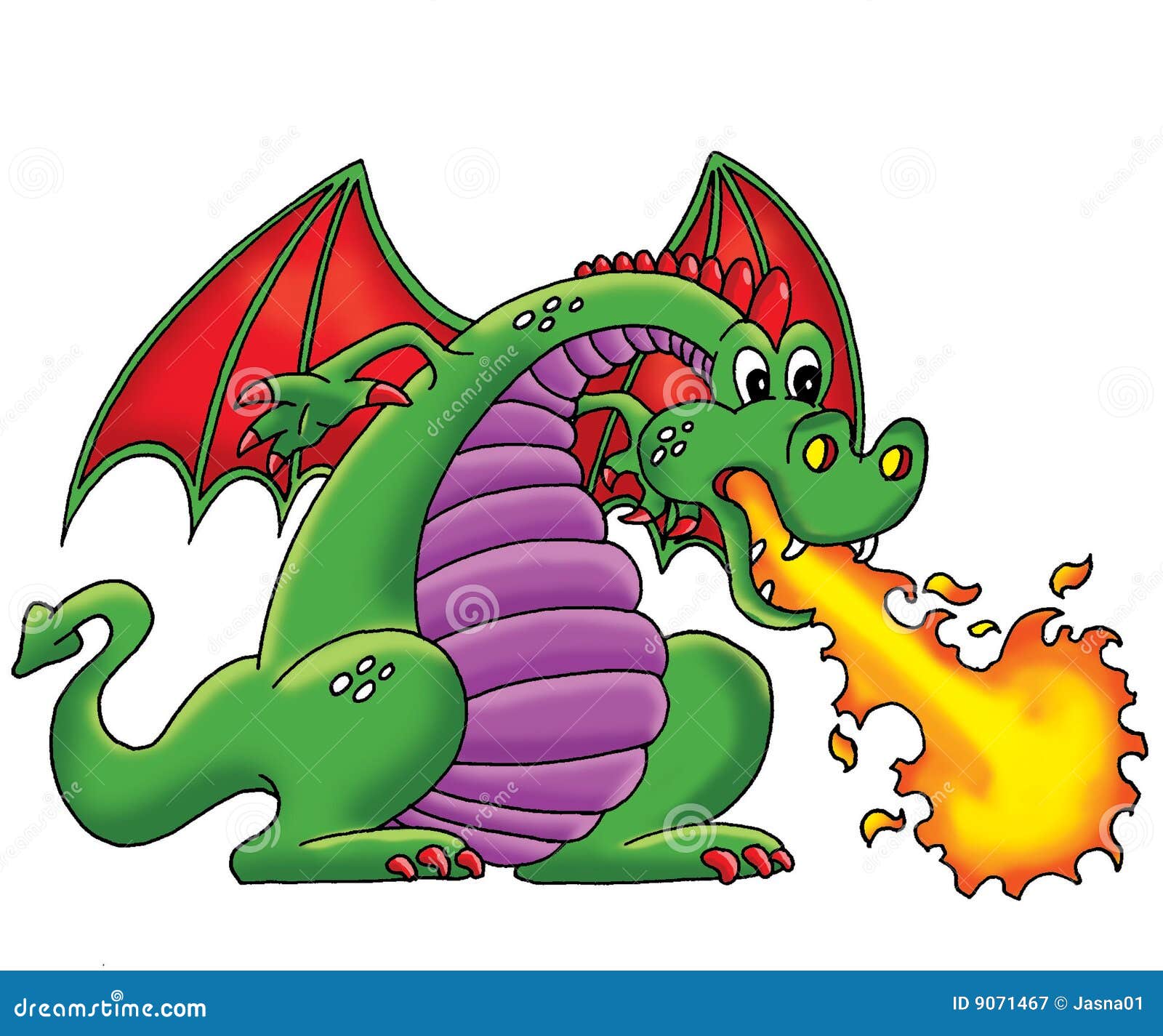 Groene draak stock illustratie. Illustration of wild, groenachtig - 9071467