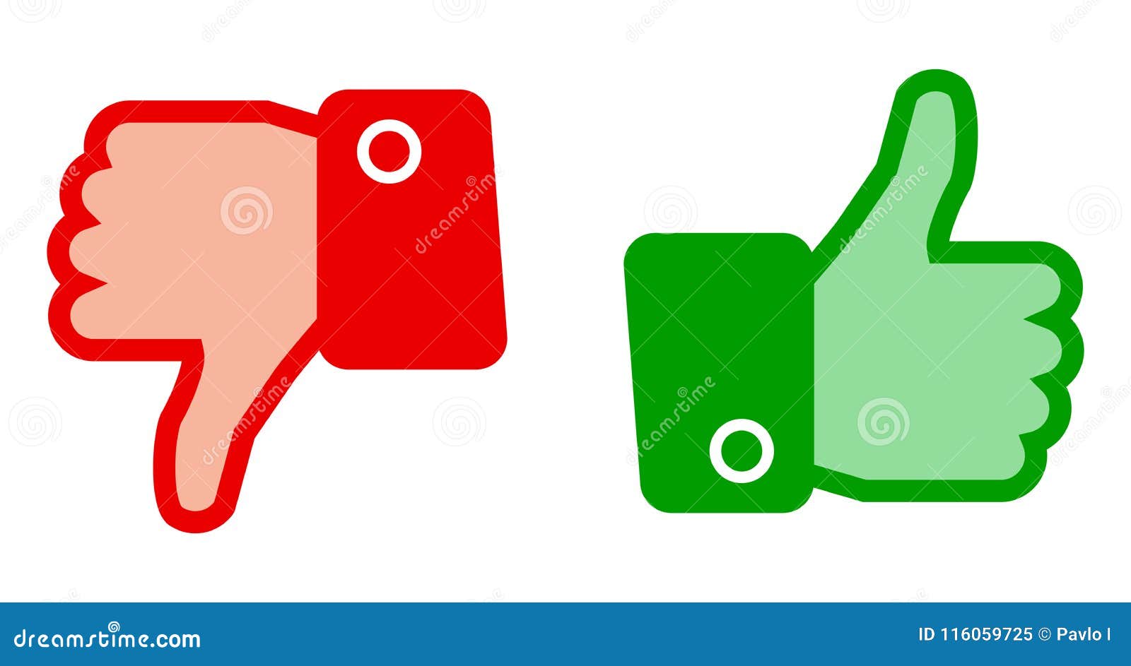 Groene Duim Omhoog En Rode Duim Neer - Vector Redactionele Afbeelding ...