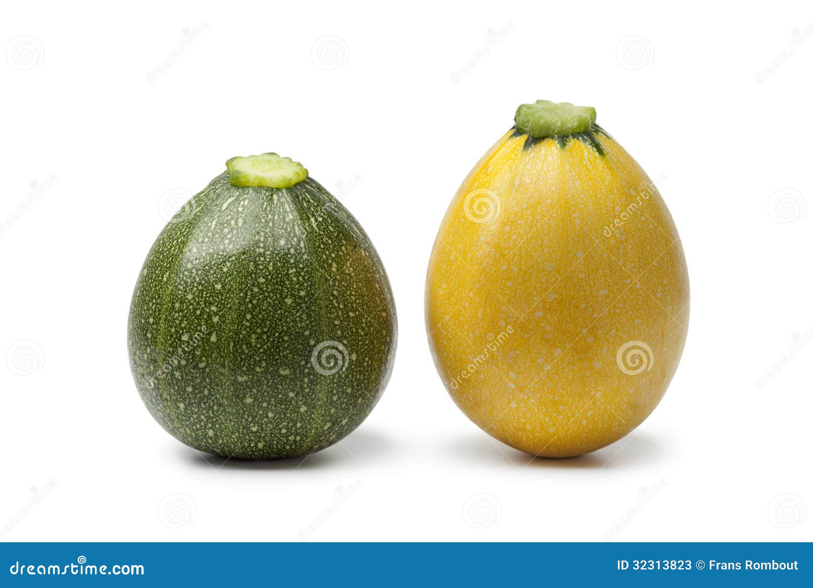 Groene En Gele Ronde Courgette Stock Afbeelding - Image of voedsel ...