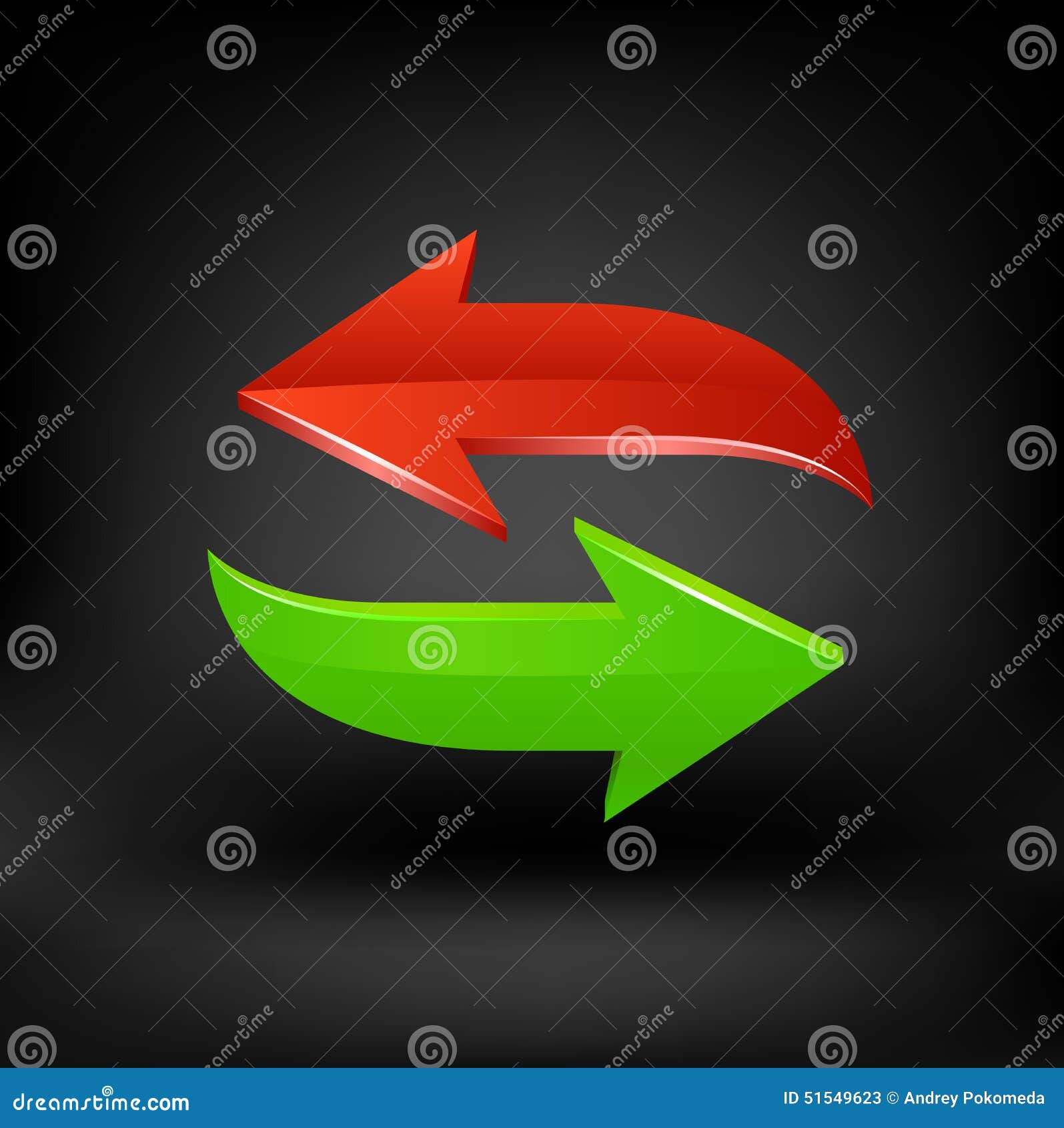 Groene en rode pijl Vector vector illustratie. Illustration of systeem ...