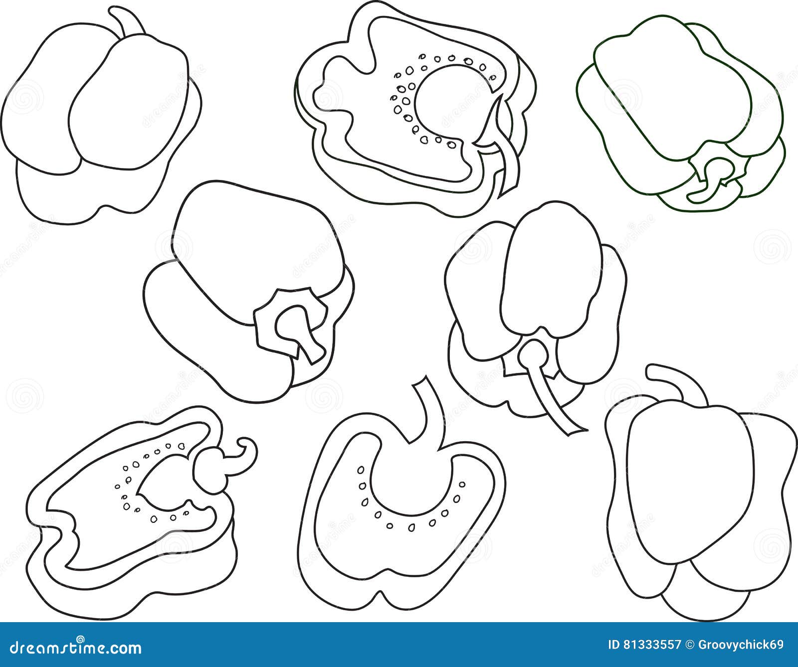Groene Groene paprika stock illustratie. Illustration of gezond - 81333557