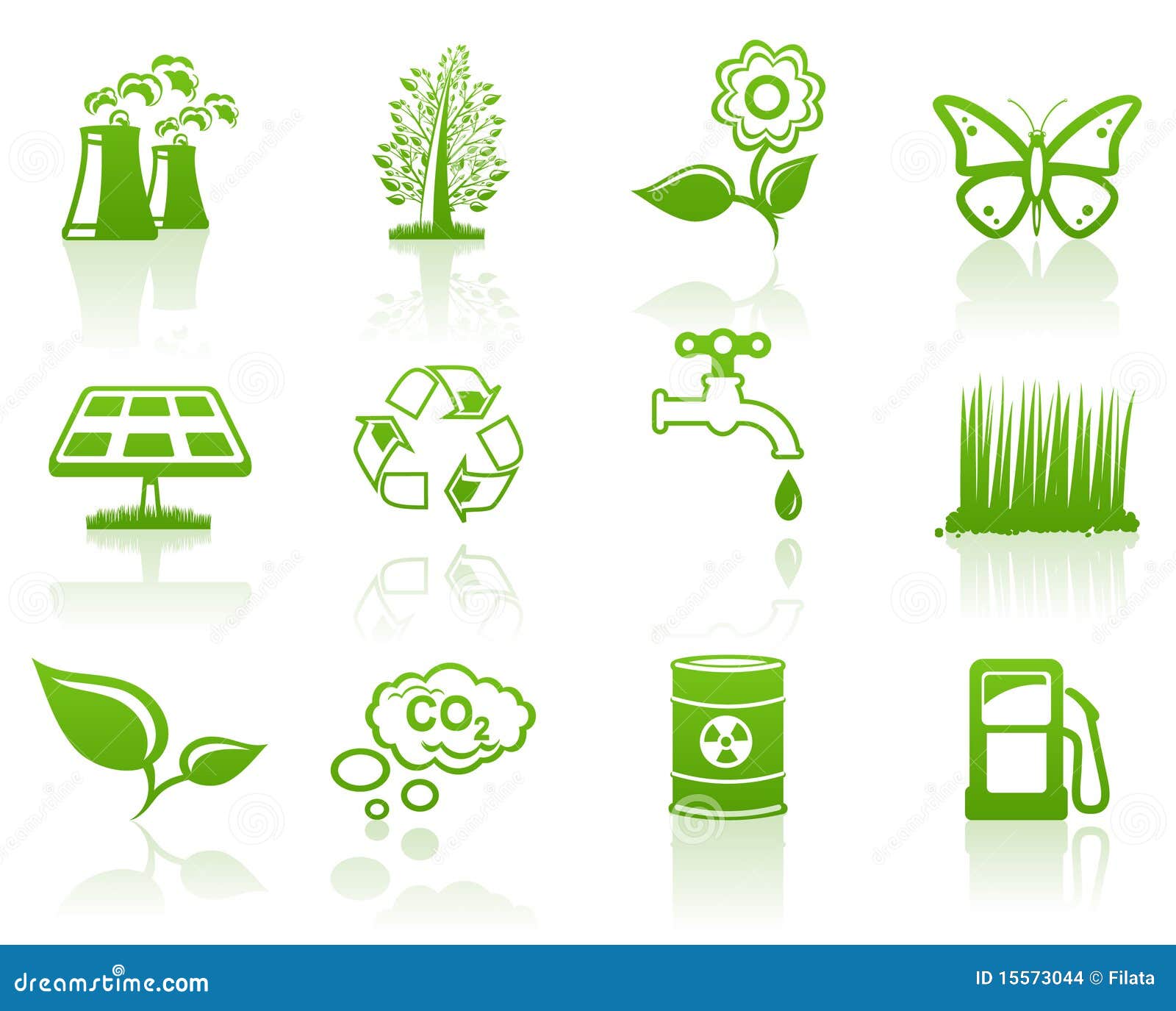 Groene Het Pictogramreeks Van Het Milieu Vector Illustratie ...