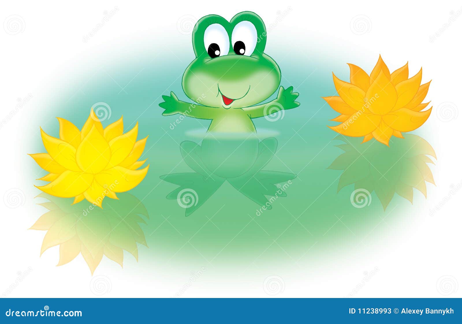 Groene Kikker En Waterlelie Stock Illustratie - Illustration of wild ...
