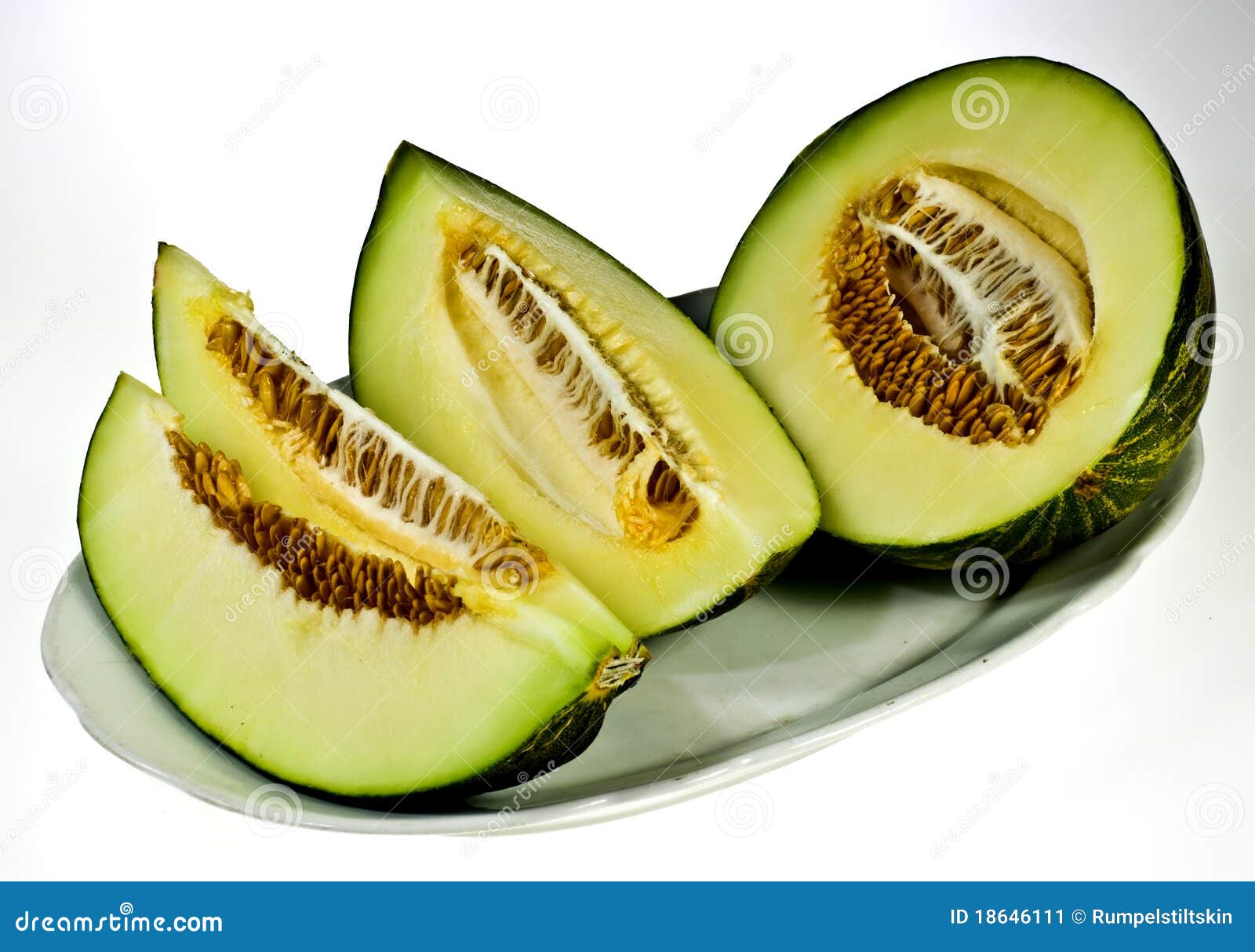 Groene meloen stock afbeelding. Image of plak, fruit - 18646111