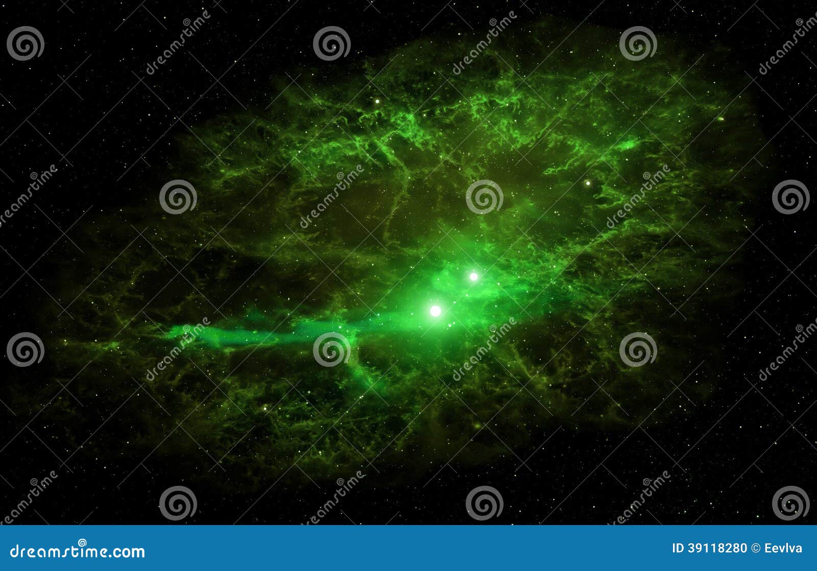 Groene Nevel En Heldere Ster. Stock Illustratie - Illustration of ...