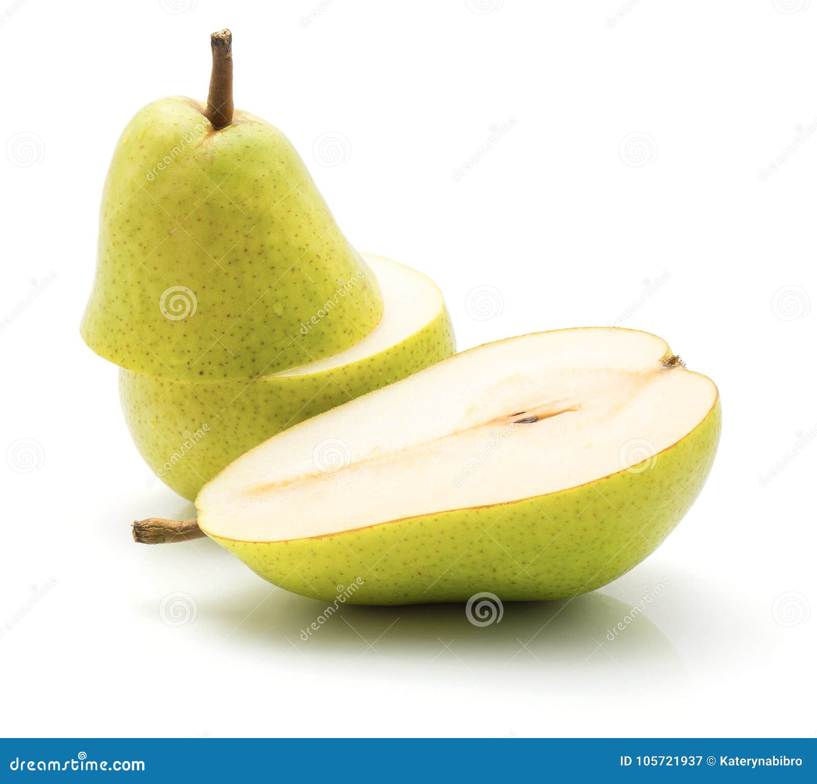 Groene Peer Die Op Wit Wordt Geïsoleerdp Stock Afbeelding - Image of ...