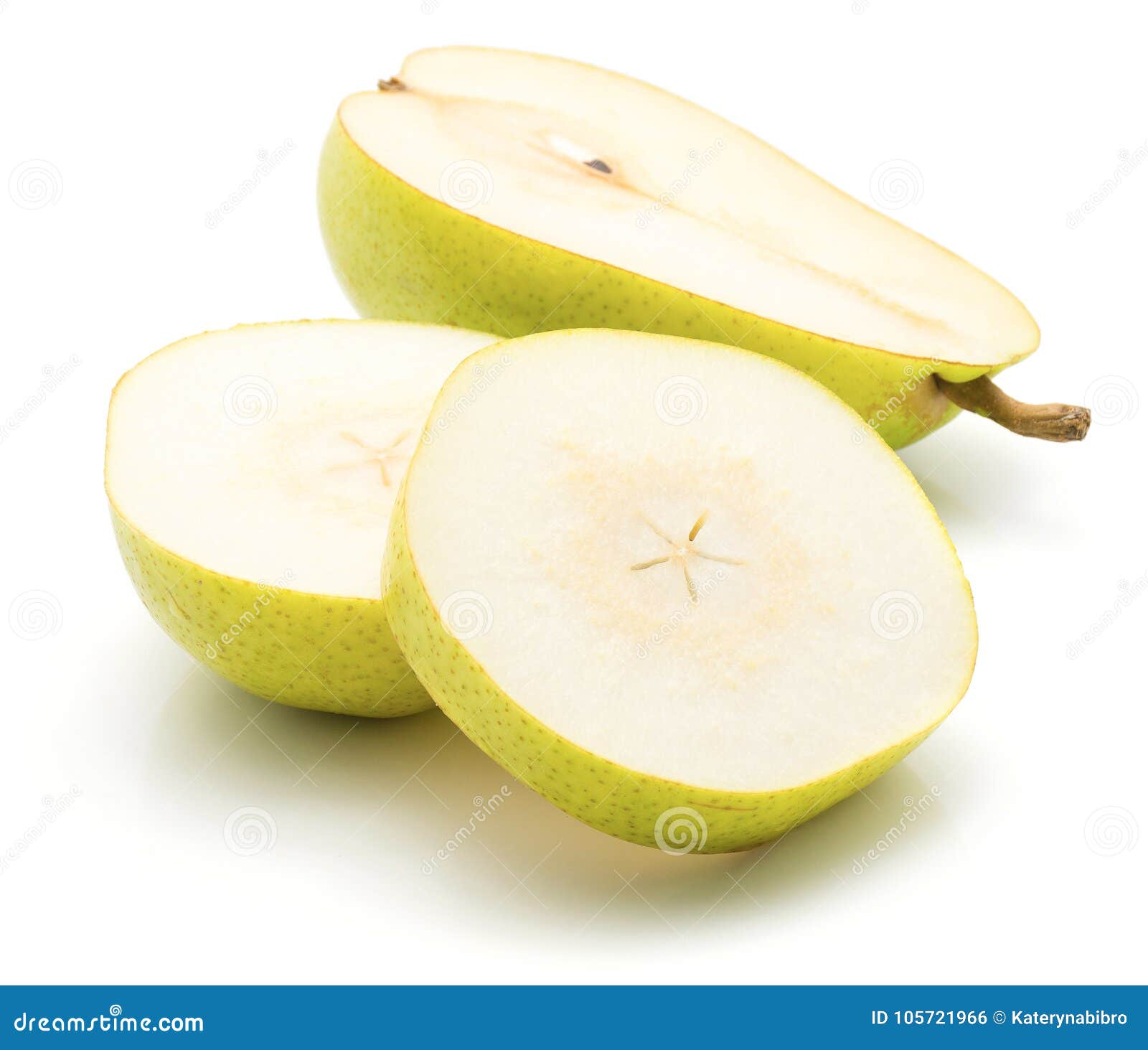 Groene Peer Die Op Wit Wordt Geïsoleerdp Stock Foto - Image of plak ...