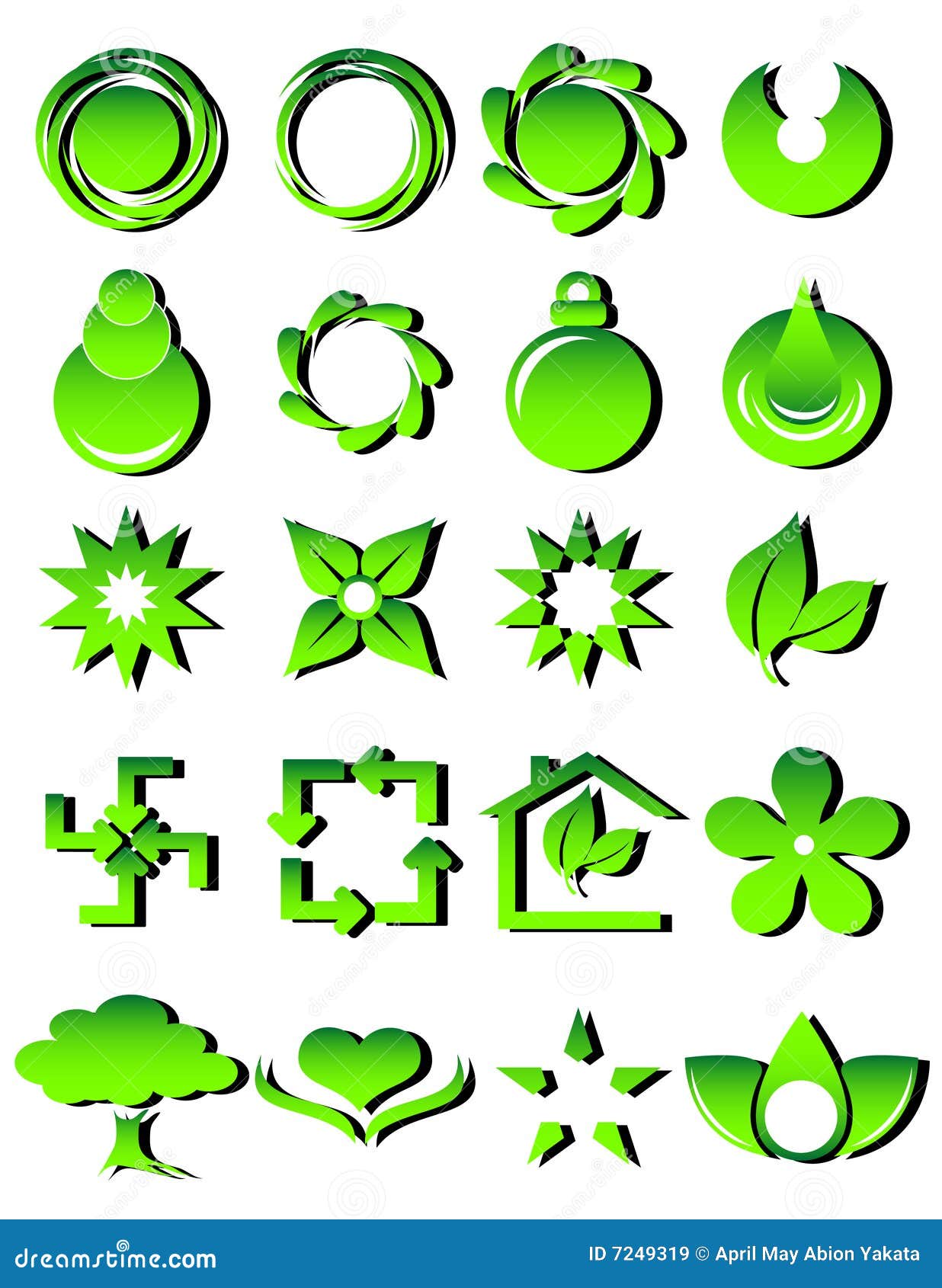 Groene pictogrammen stock illustratie. Illustration of teken - 7249319
