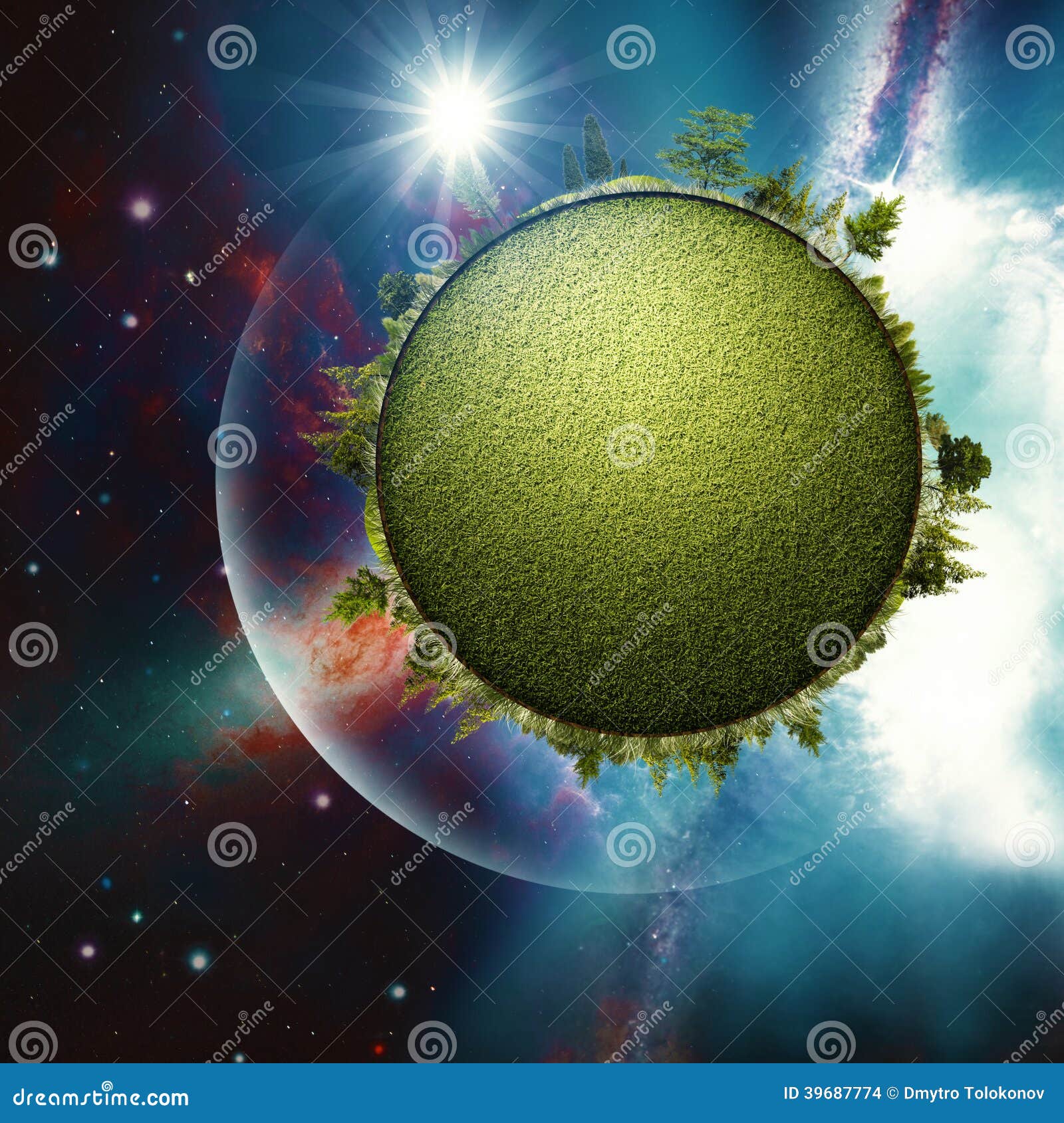 Groene Planeet. stock illustratie. Illustration of blauw - 39687774