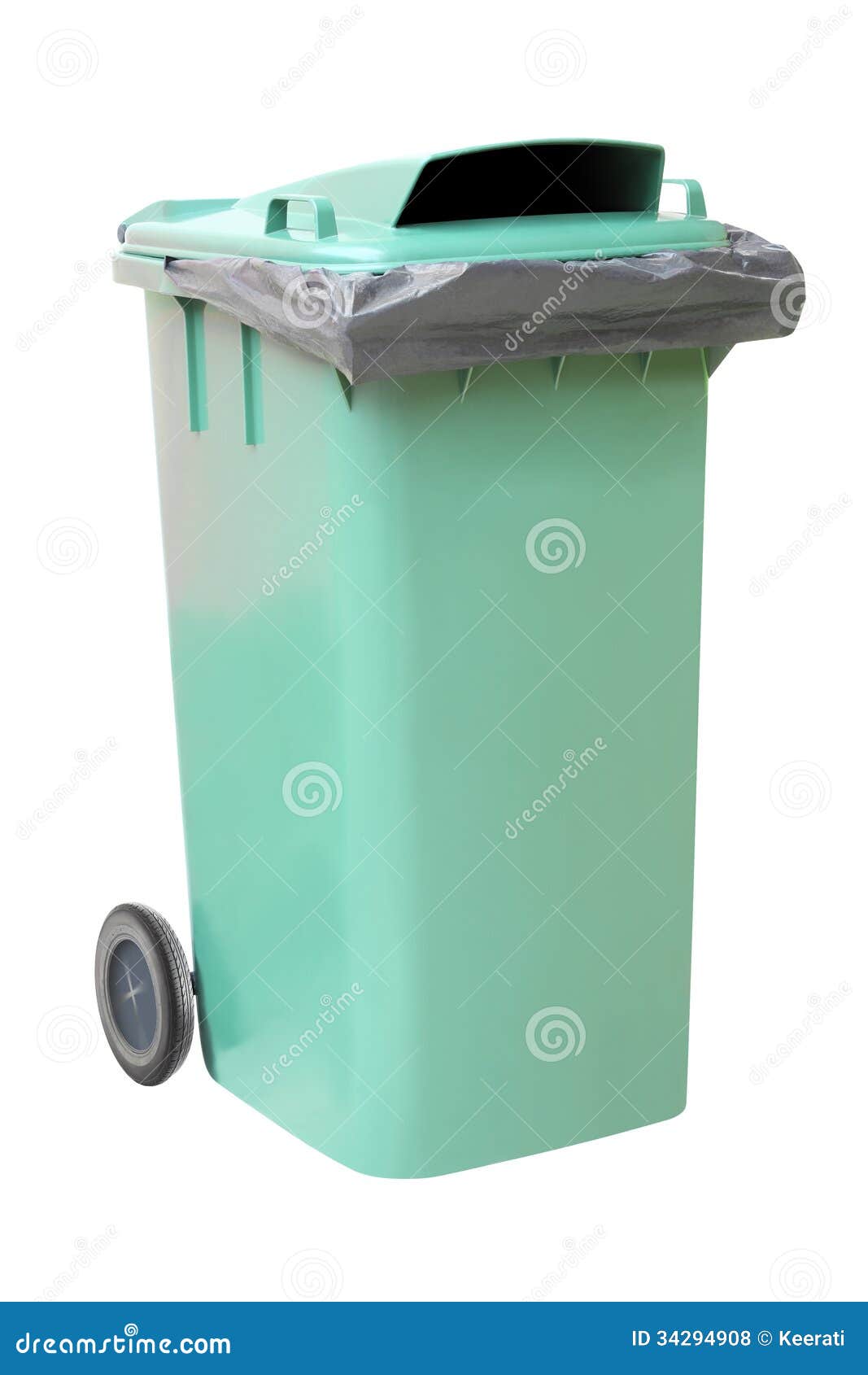 Groene Plastic Afvalcontainer Stock Foto - Image of recycleer, wiel ...