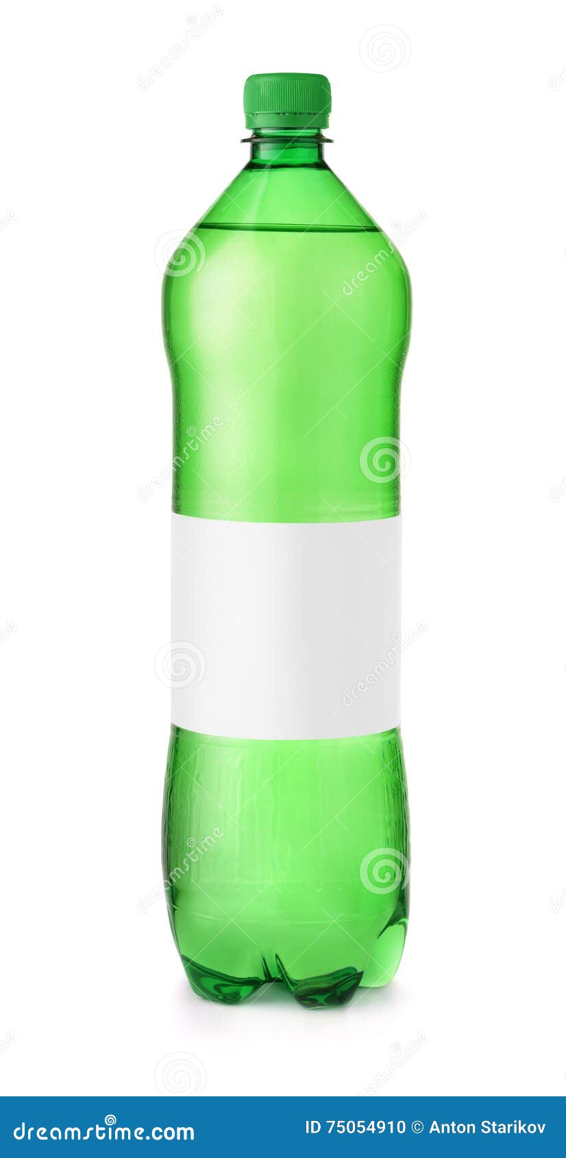 Groene Plastic Waterfles Met Leeg Etiket Stock Foto - Image of naughty ...