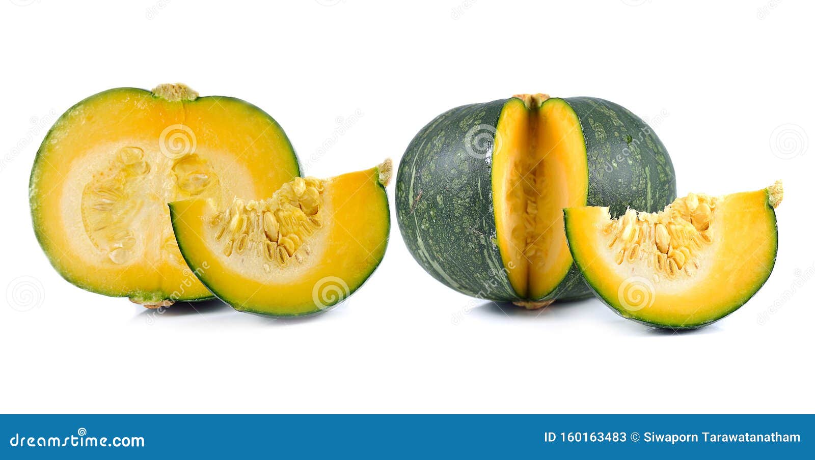 Groene Pompoen Geïsoleerd Op De Witte Achtergrond Stock Afbeelding ...