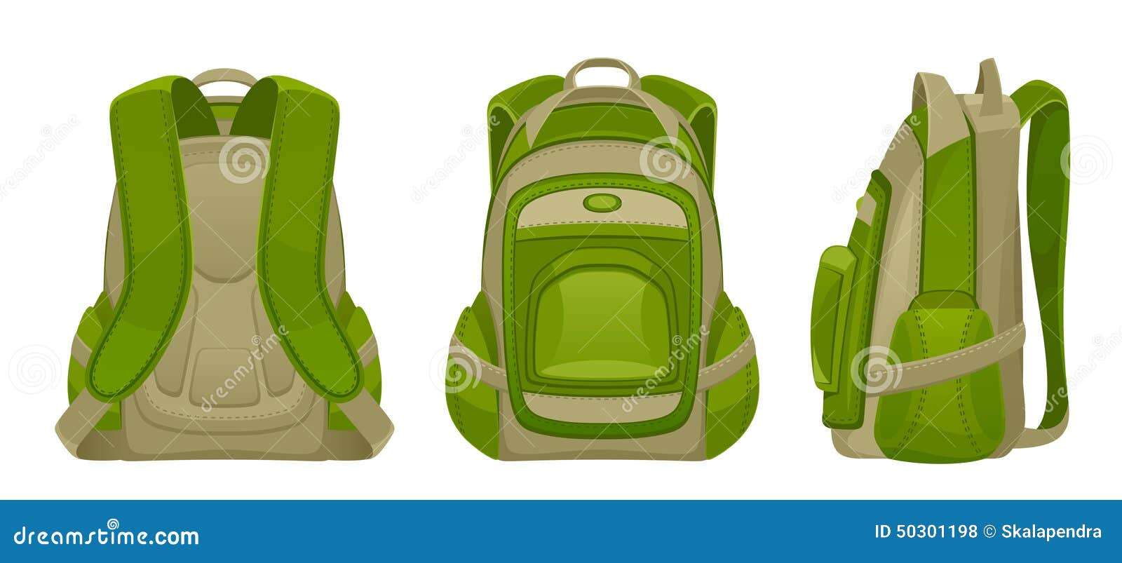 Groene Rugzak vector illustratie. Illustration of lading - 50301198