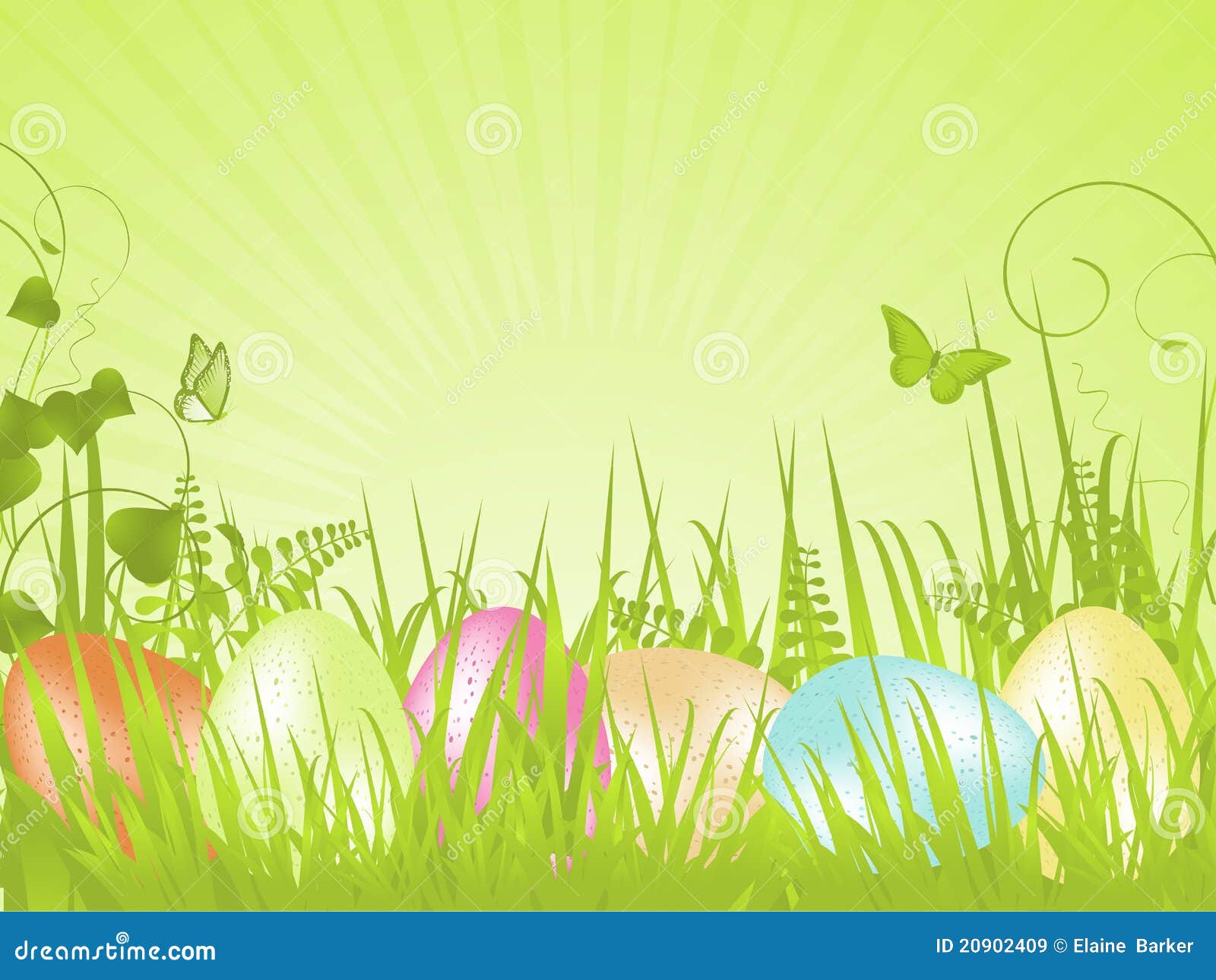 Groene Rustige Pasen Achtergrond Vector Illustratie - Illustration of ...