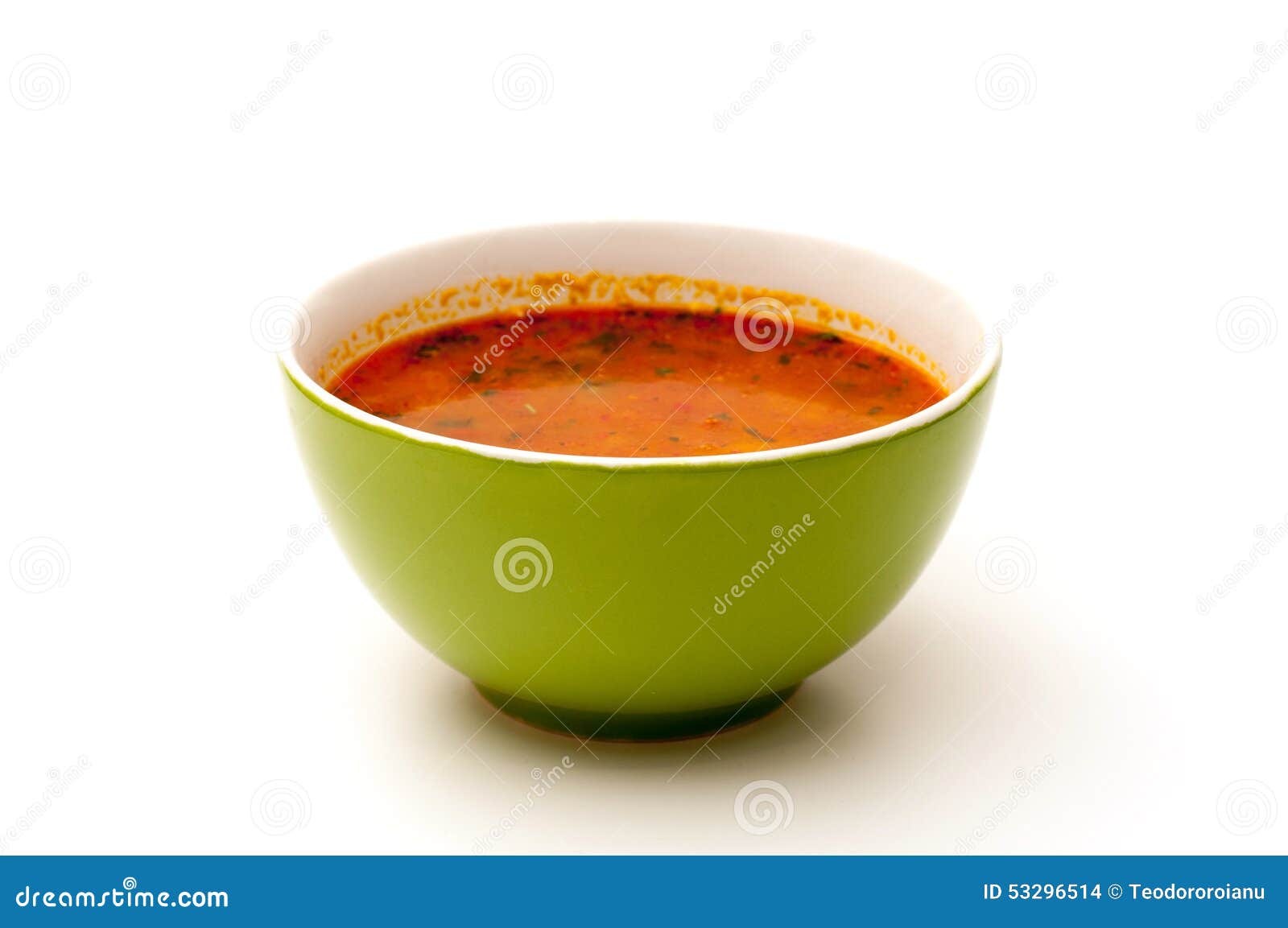 Groene soepkom stock foto. Image of voedsel, decoratie - 53296514