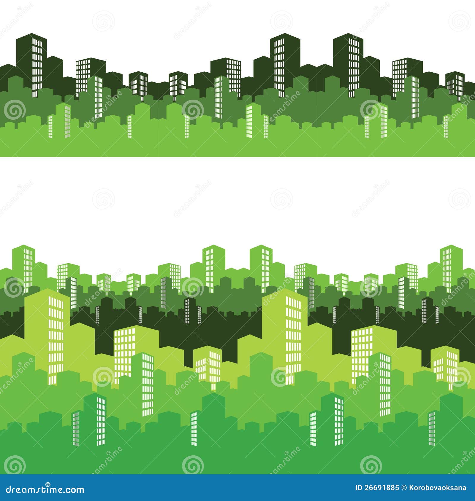 Groene Stad, Illustratie, Achtergrond Vector Illustratie - Illustration ...