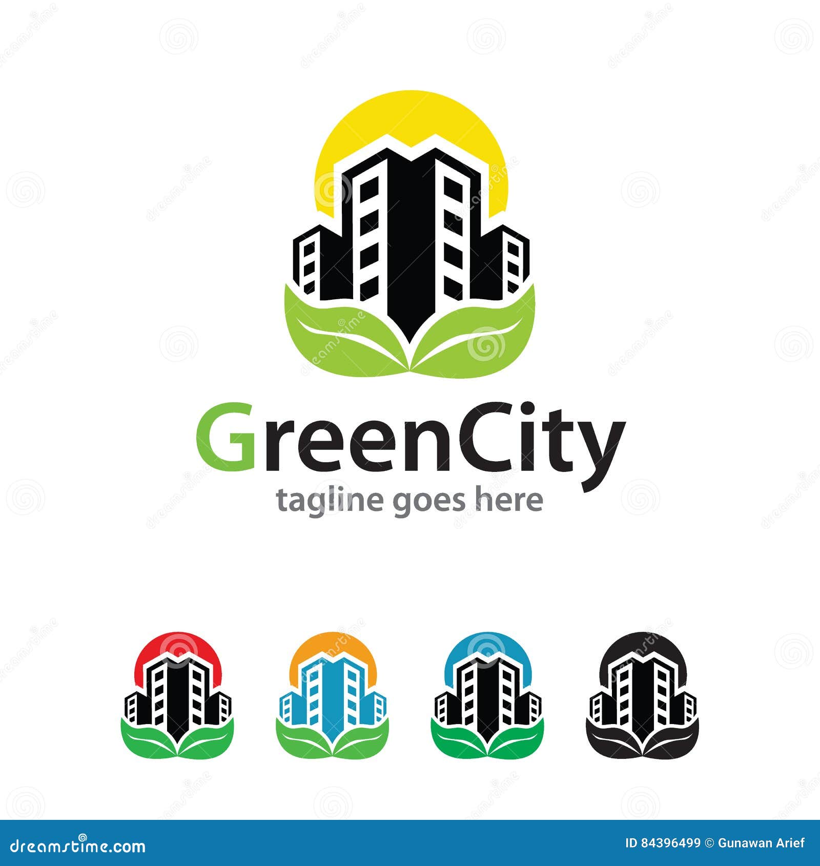 Groene Stad Logo Template Design Vector Vector Illustratie ...