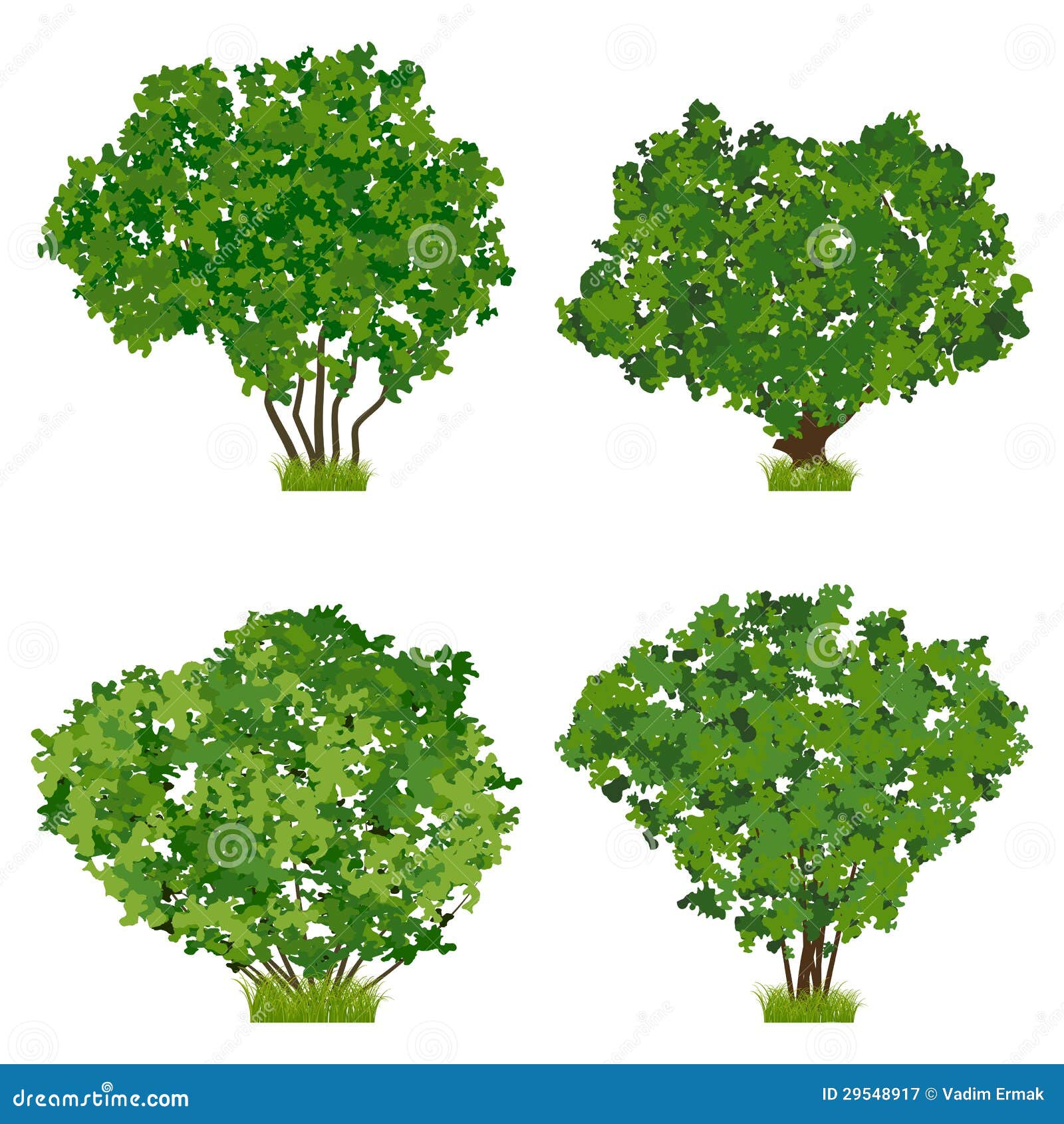 Groene Struiken Vectorreeks Vector Illustratie - Illustration of ...