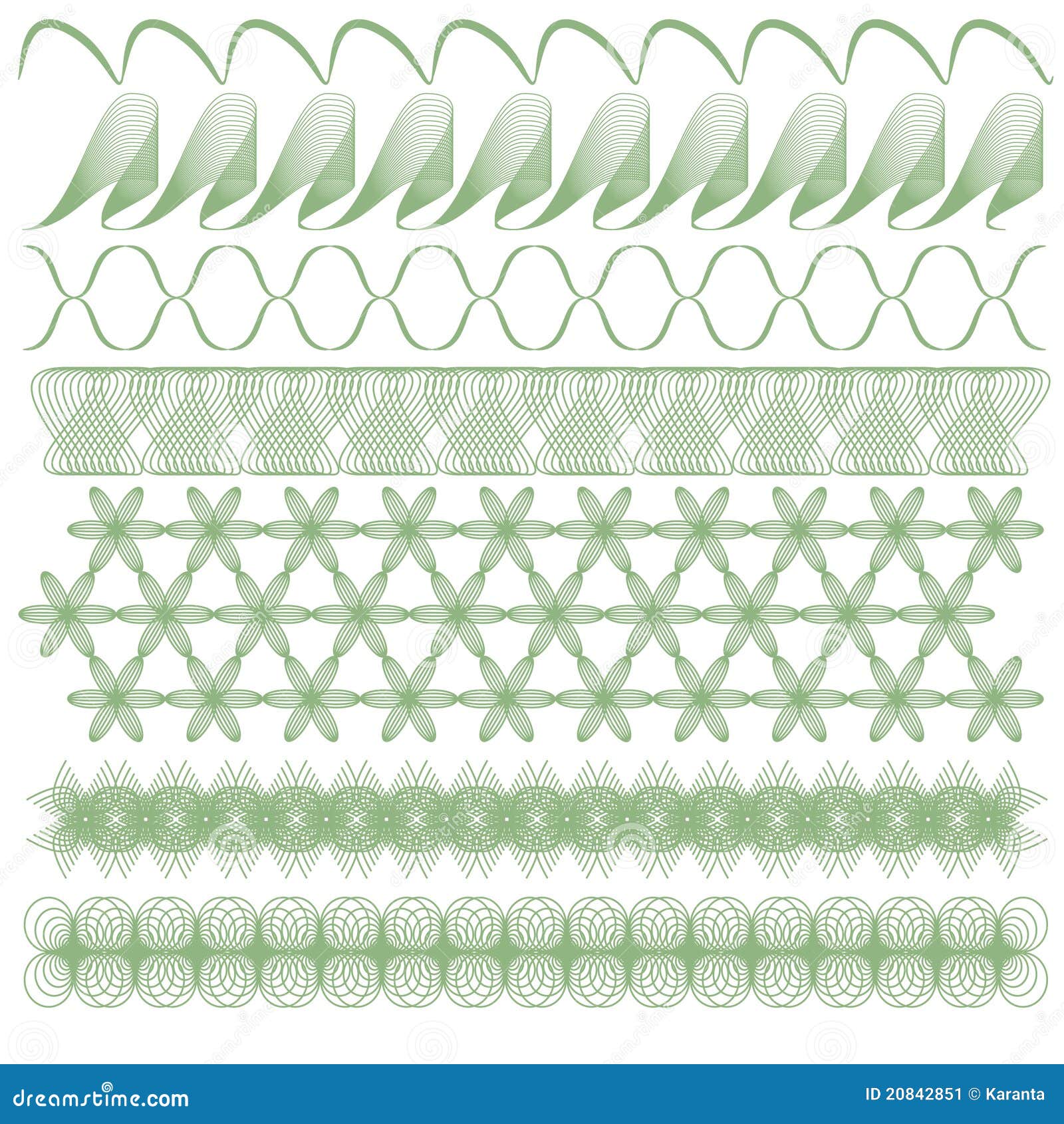 Groene Versiering of Grensinzameling Stock Illustratie - Illustration ...