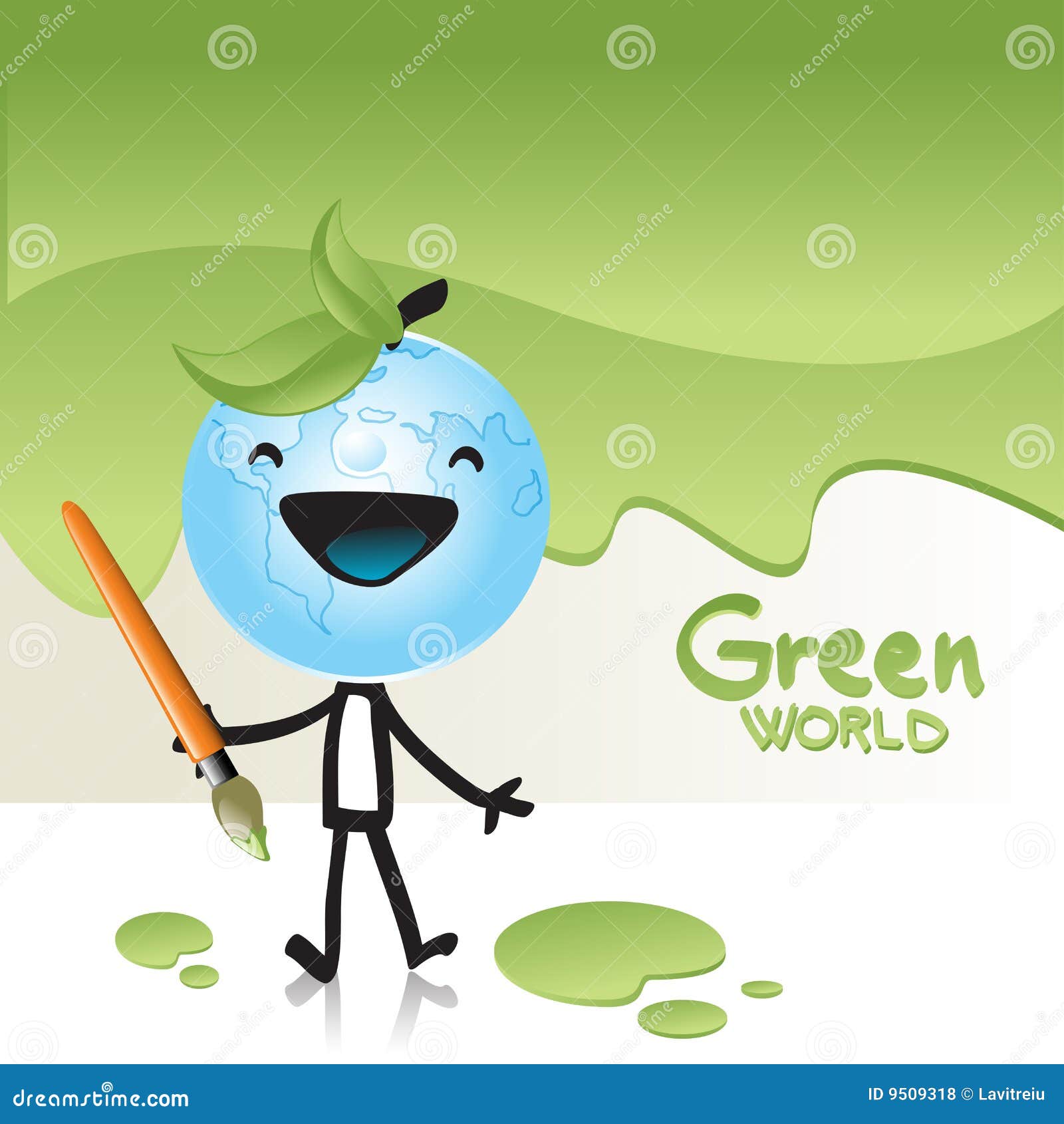 Groene wereld vector illustratie. Illustration of tekening - 9509318