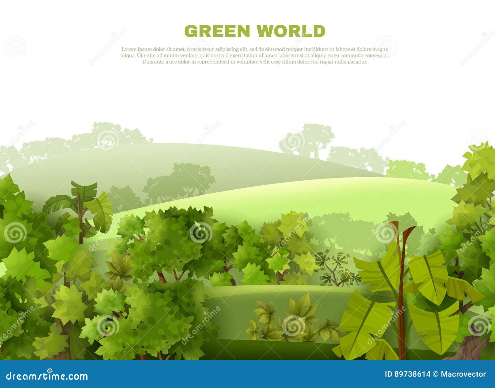 Groene Wereld Die De Affiche Van Landschapseco Kronkelen Vector ...