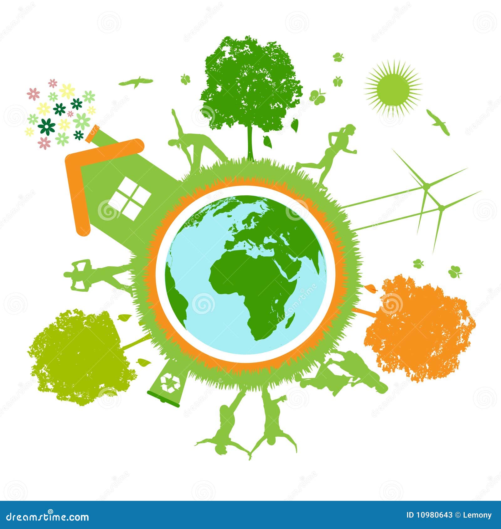 Groene wereld, planeet vector illustratie. Illustration of baby - 10980643