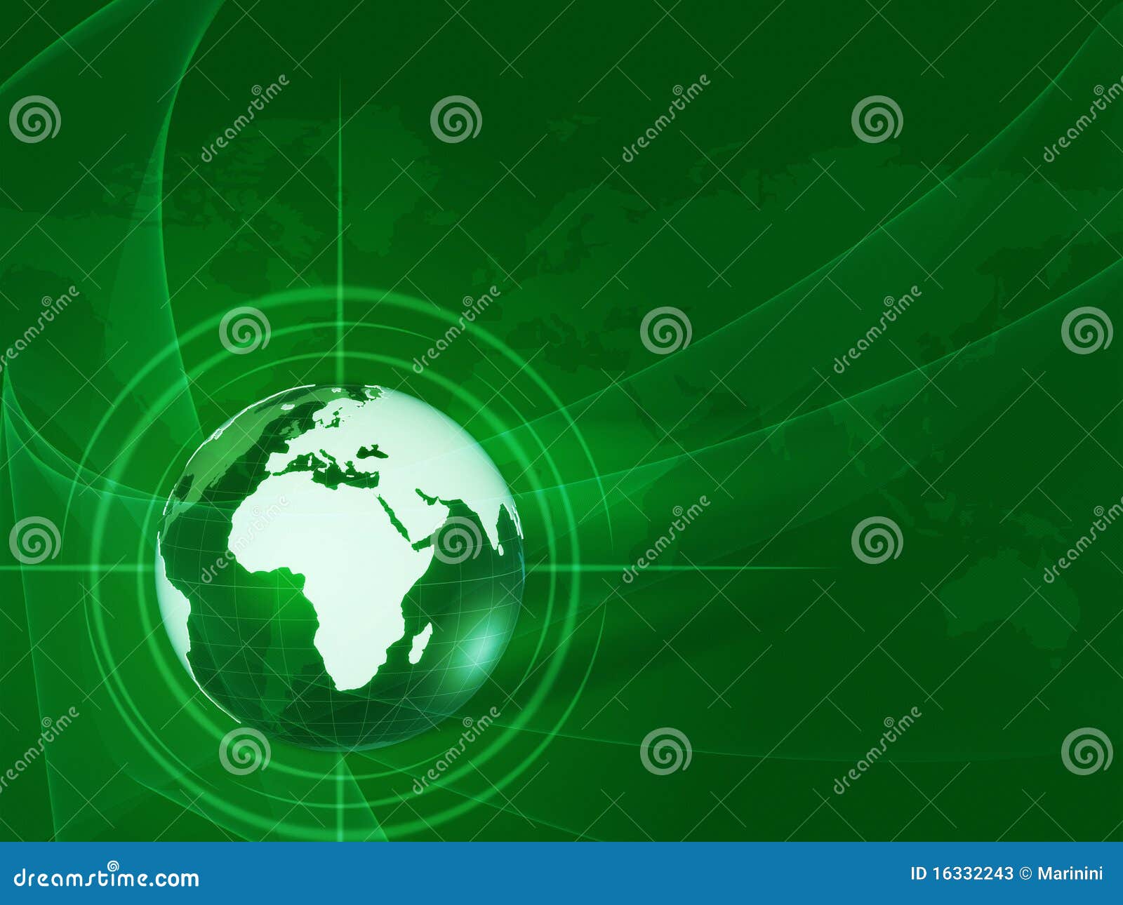 Groene Wereldbol in Stralen En Netto Stock Illustratie - Illustration ...