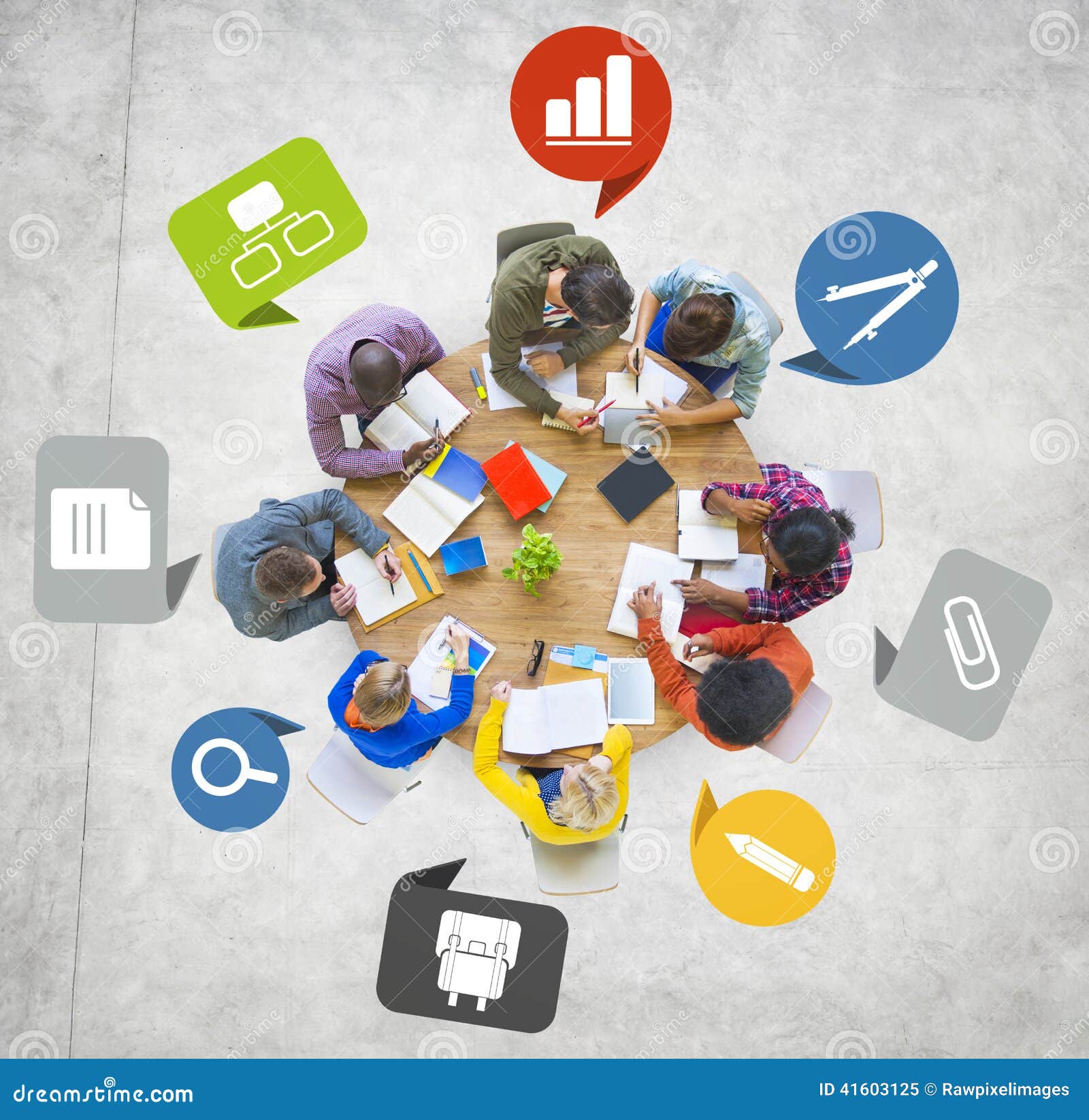 Groep Diverse Mensen Die in Een Team Werken Stock Afbeelding - Image of ...