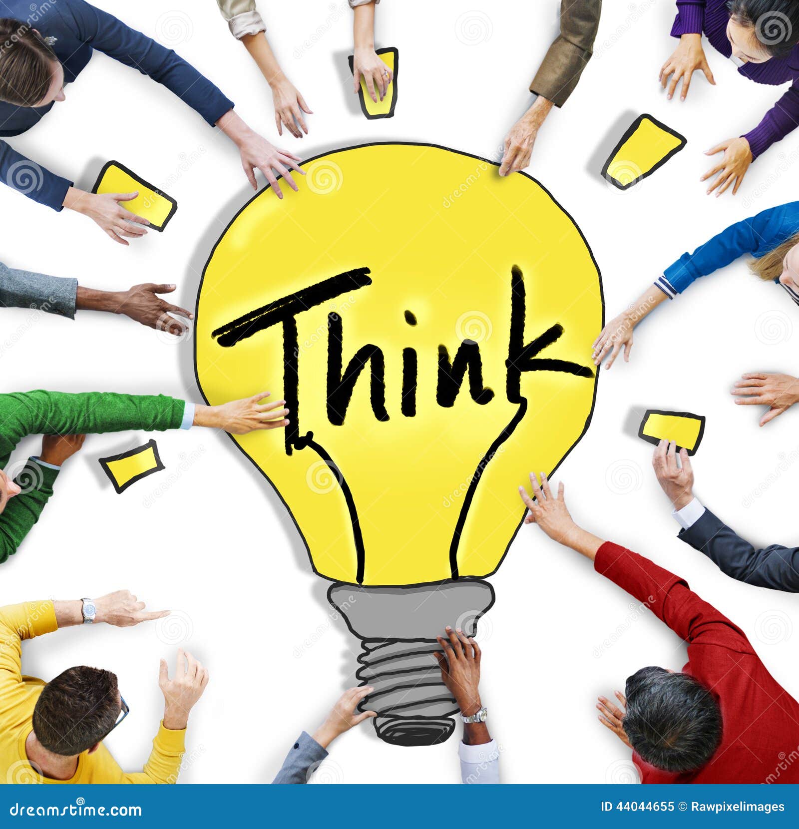 Groep Diverse Mensen Met Het Denken Concept Stock Illustratie ...