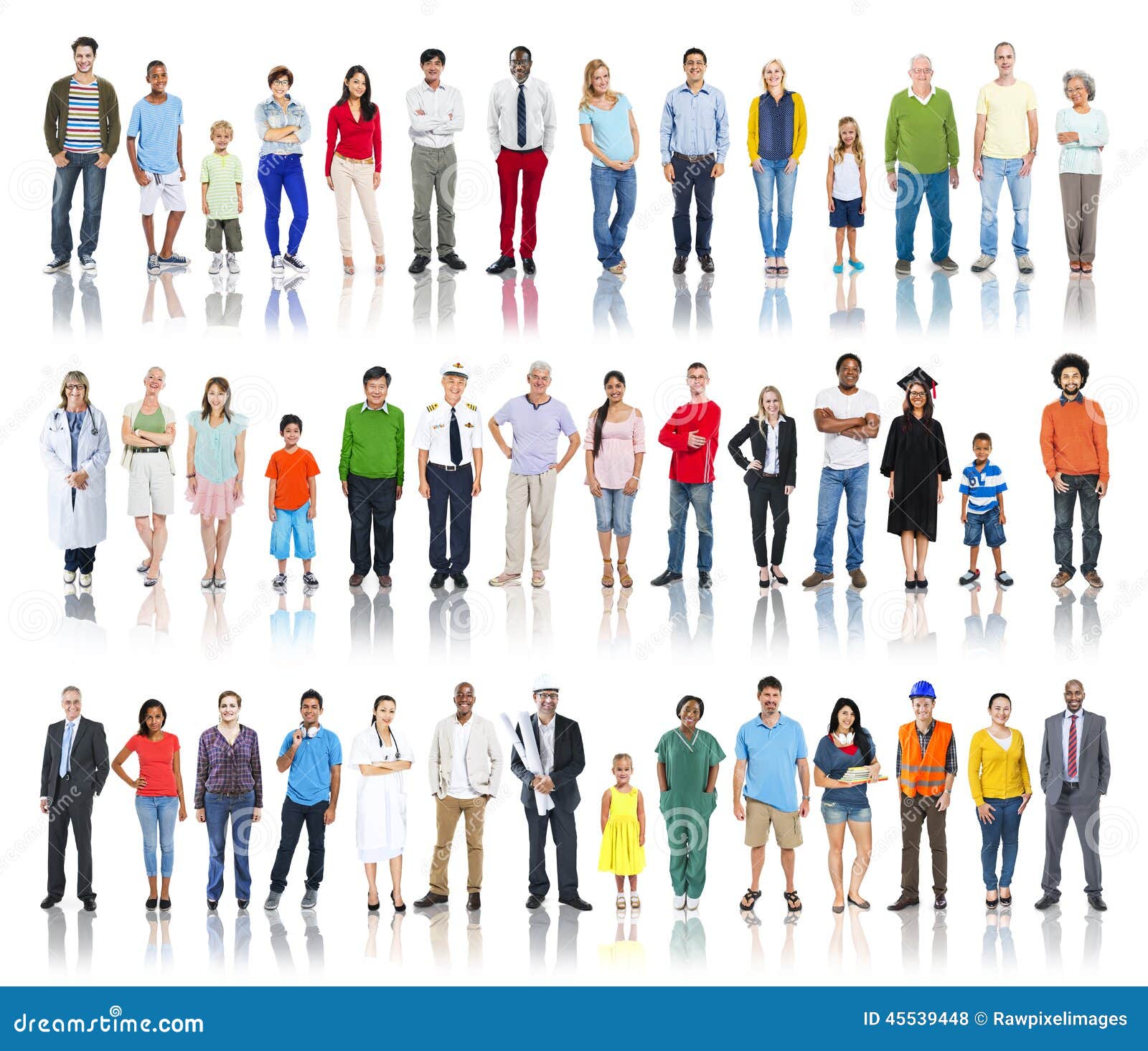 Groep Diverse Mensen Met Verschillende Beroepen Stock Foto - Afbeelding ...