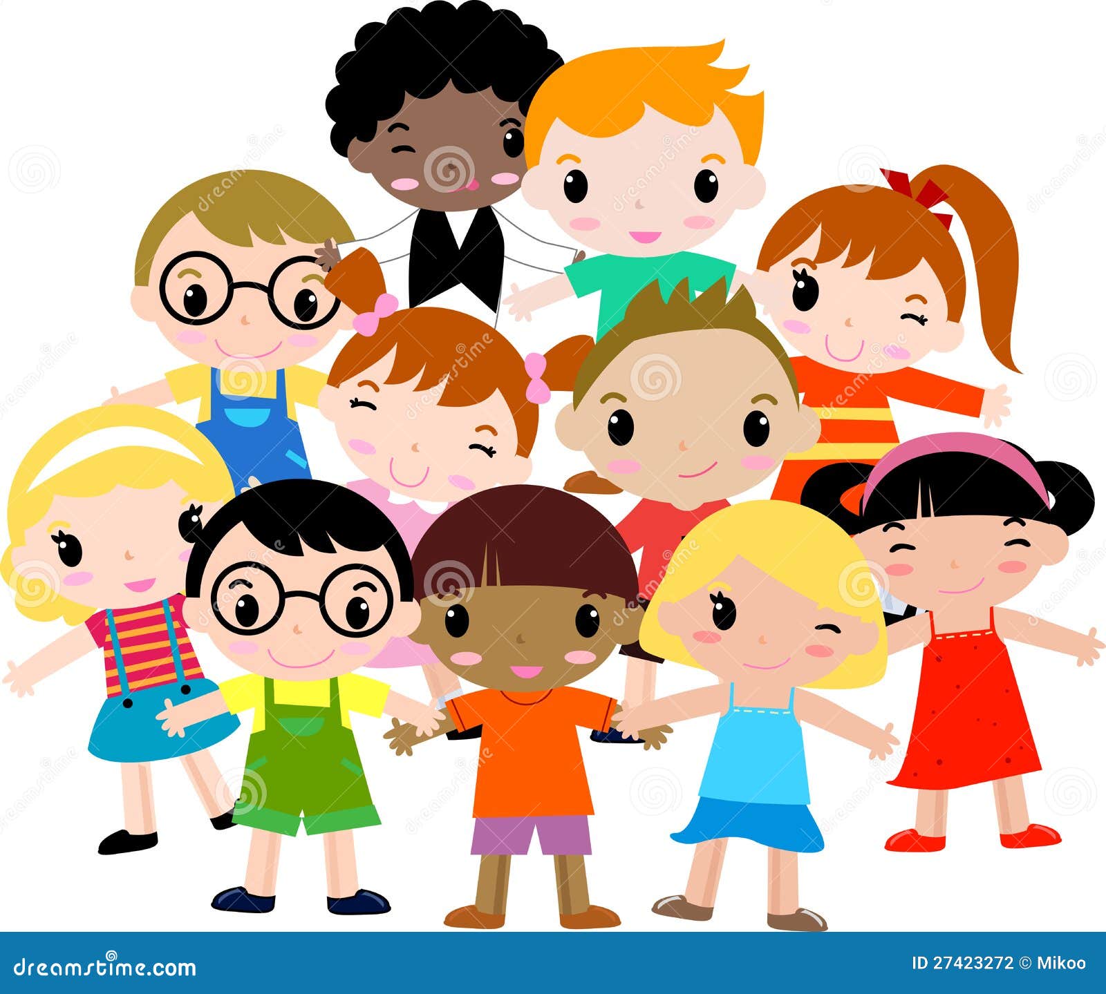 Groep kinderen vector illustratie. Illustration of meisje - 27423272