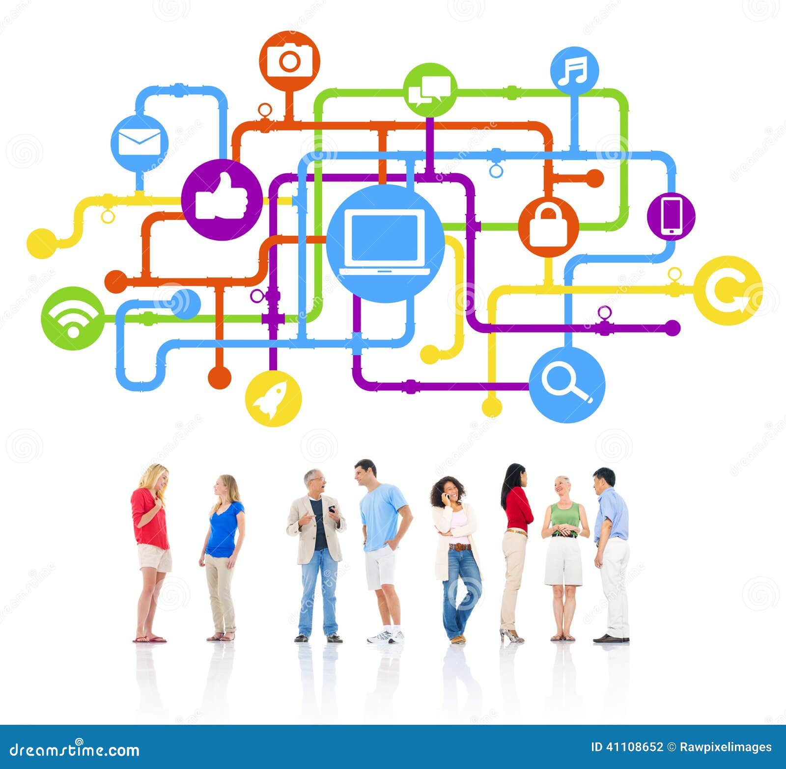 Groep Mensen Met Sociale Media Verbinding Stock Foto - Image of netwerk ...