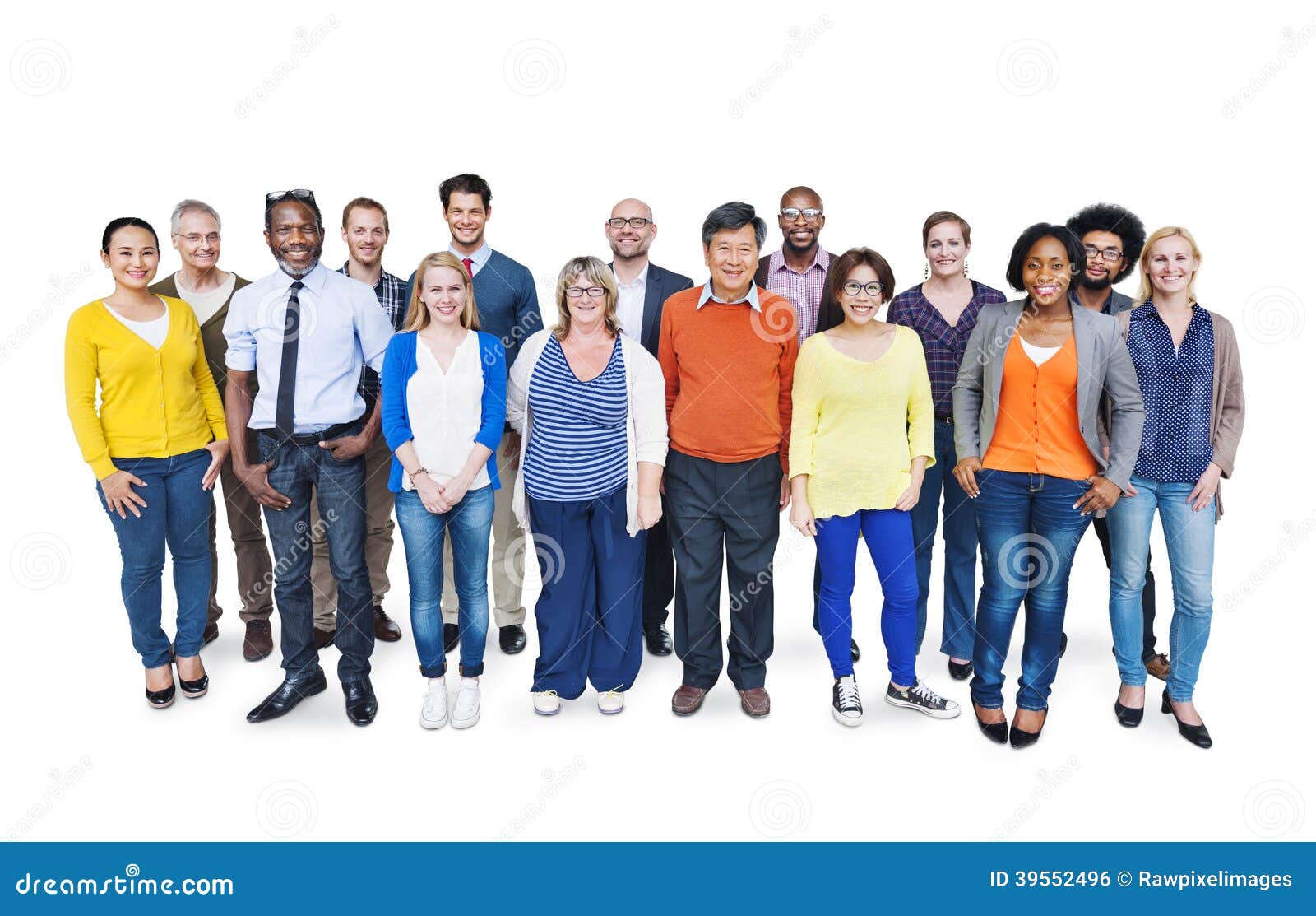 Groep Multi-etnische Mensen Op Witte Achtergrond Stock Foto - Image of ...