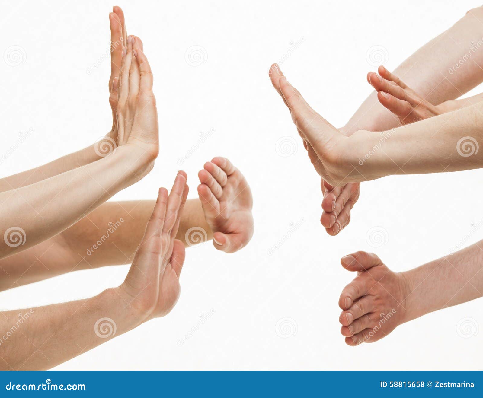 Groep Twee Die Mensen Elkaar Begroeten Stock Foto - Image of geopend ...