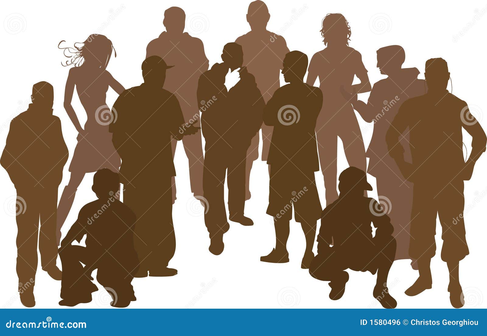 Groep van 12 vrienden vector illustratie. Illustration of mens - 1580496