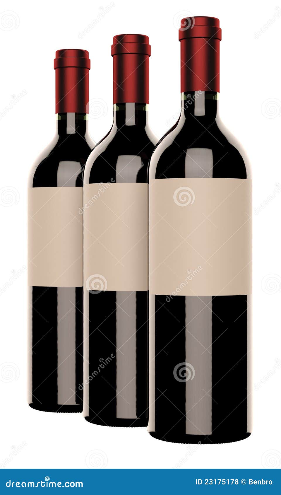 Groep van 3 wijnflessen stock illustratie. Illustration of drank - 23175178
