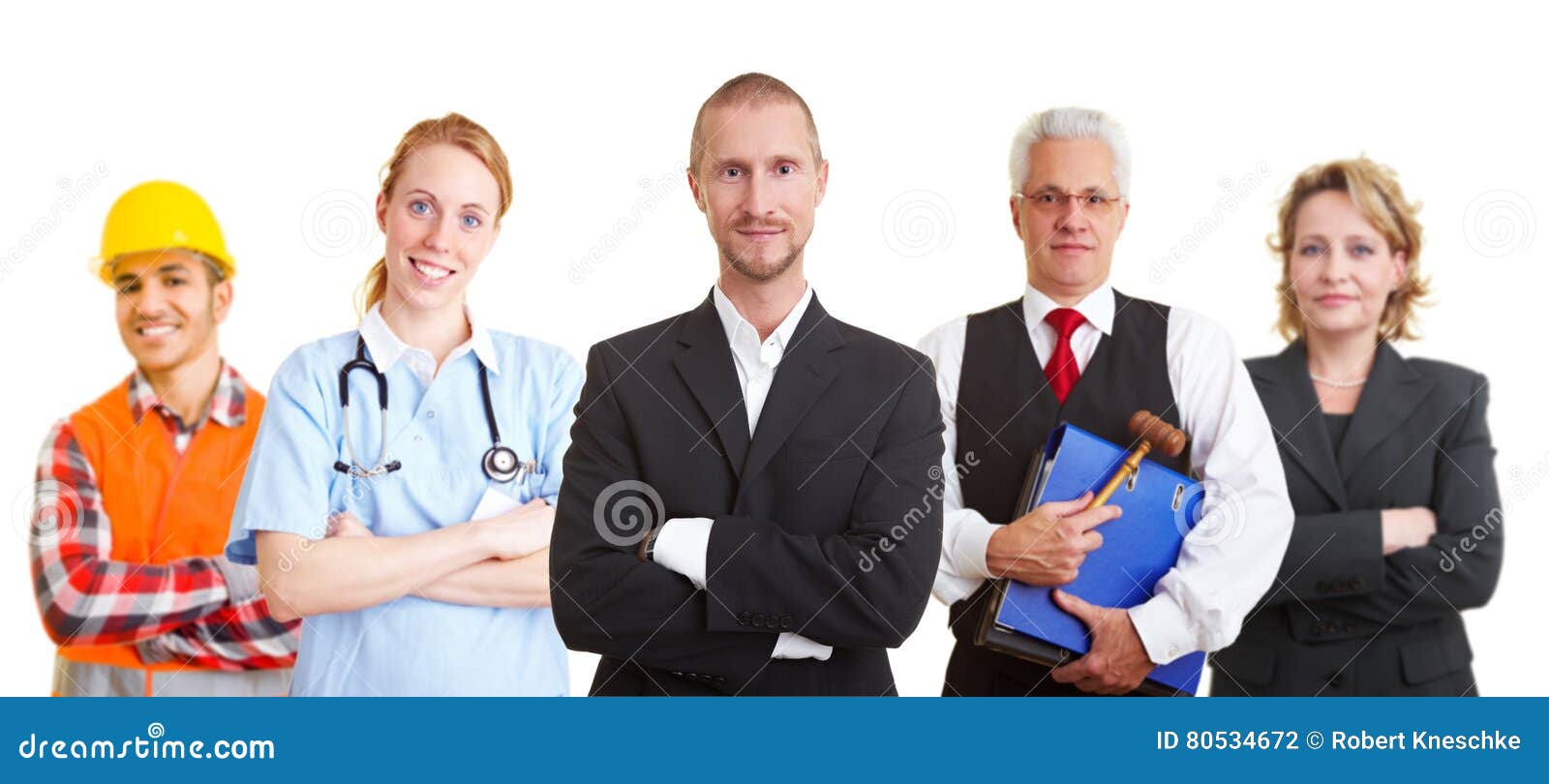 Groepswerksamenwerking Met Verschillende Beroepen Stock Foto - Image of ...