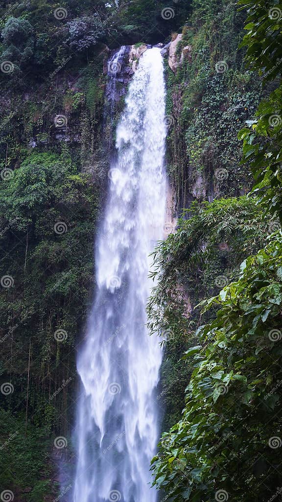 Grojogan Sewu Waterfall stock photo. Image of grojogan - 93109330