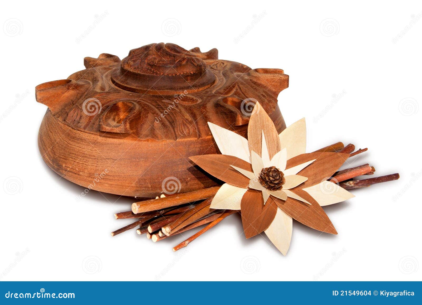Grolla: Wood Sculpture with Flower Stock Photo - Image of alcohol, wood ...