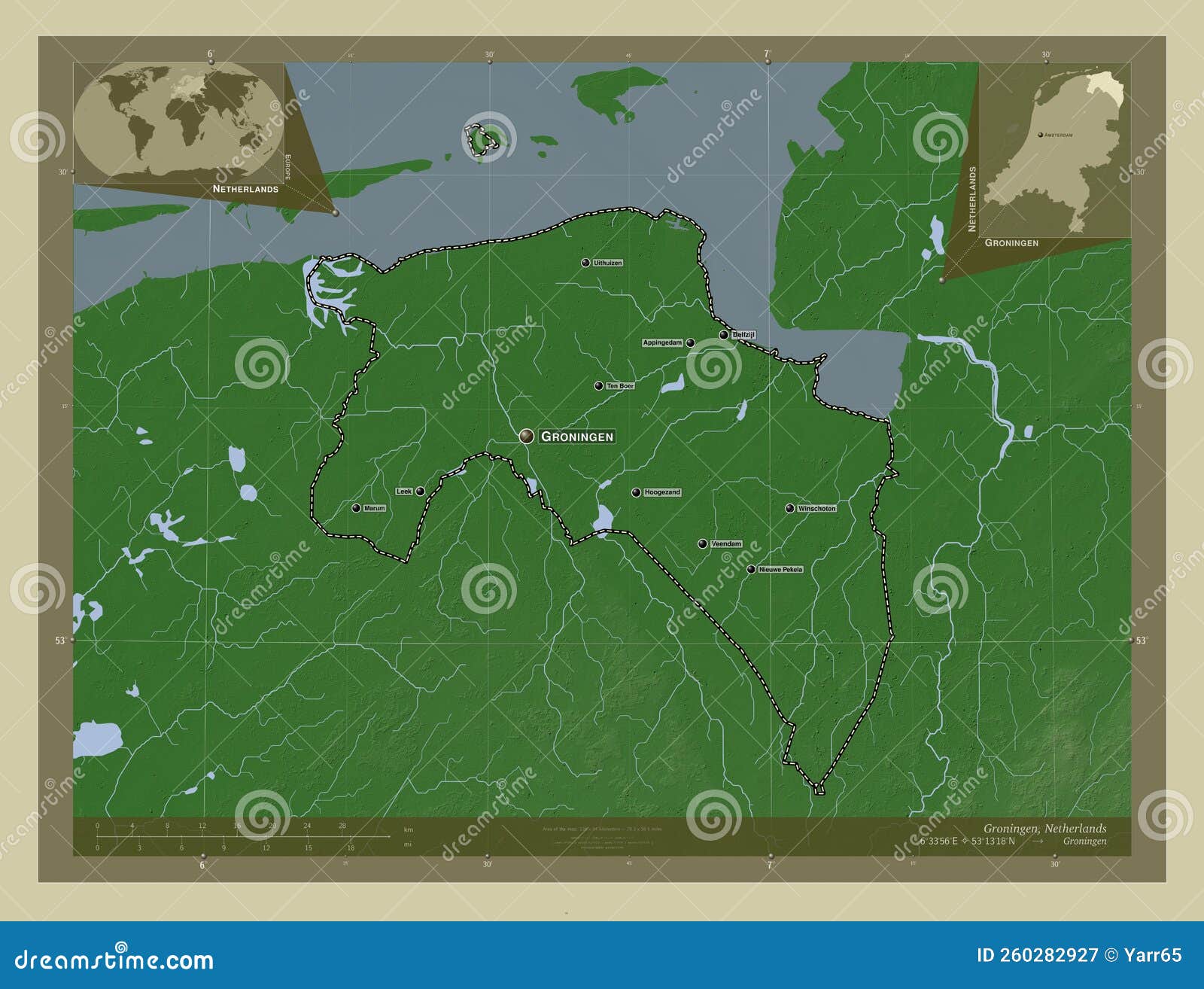 Groningen, Netherlands. Wiki. Labelled Points of Cities Stock Image ...