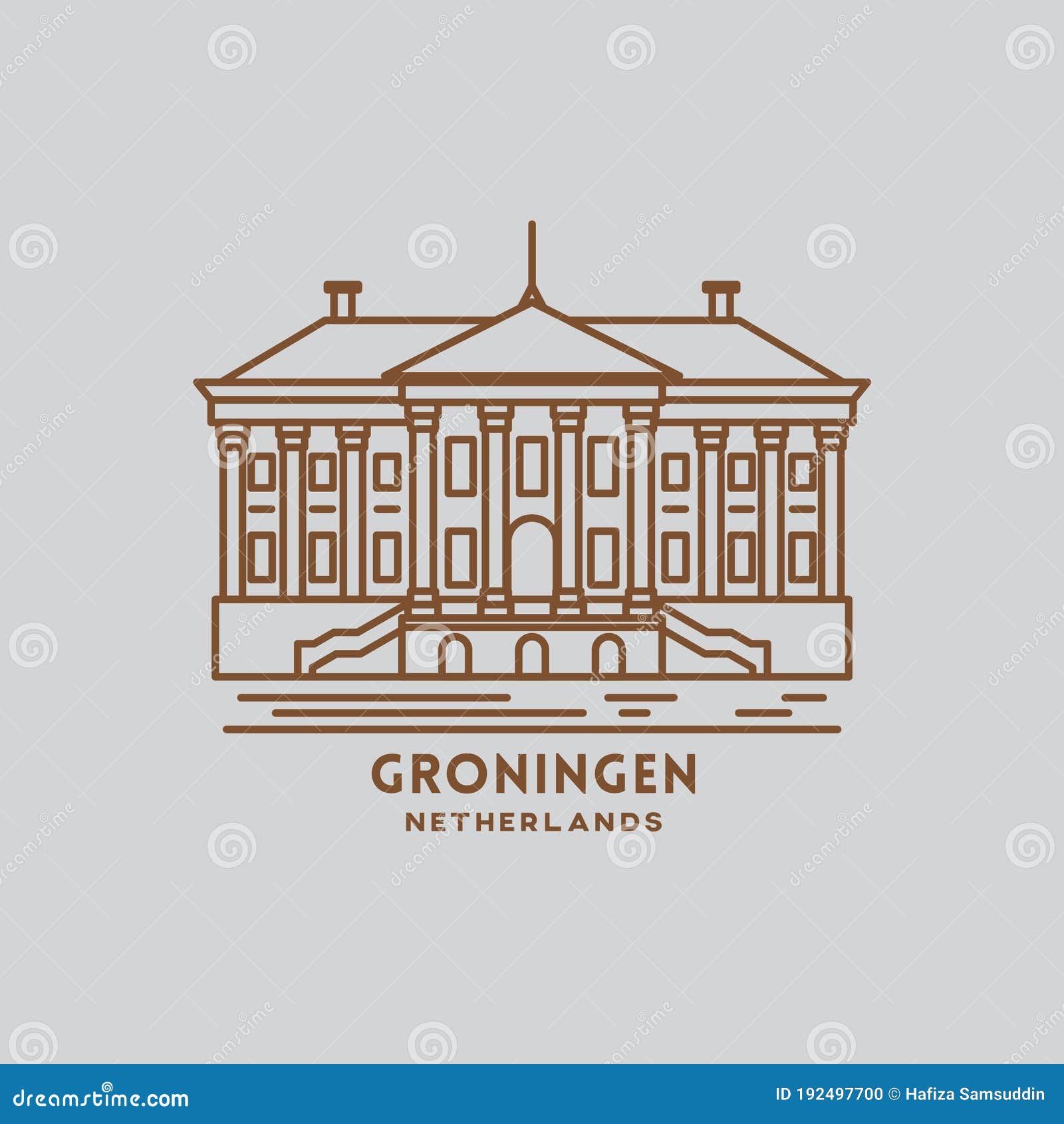 Groningen. Vector Illustration Decorative Design Stock Vector ...