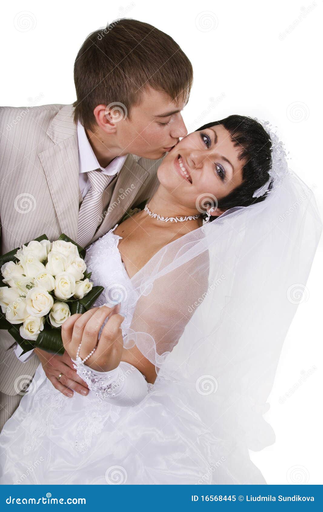 Groom and beautiful bride stock image. Image of happiness - 16568445