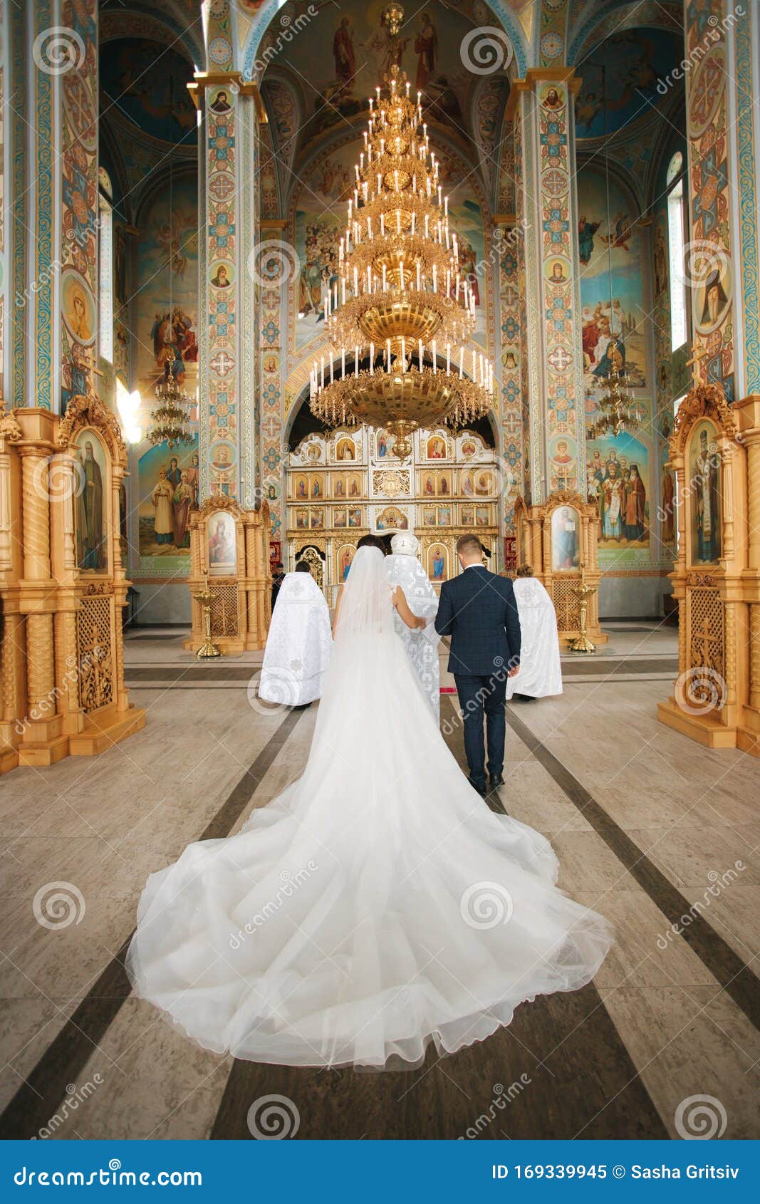Groom and Bride in Church on Wedding Ceremony Stock Image - Image of ...