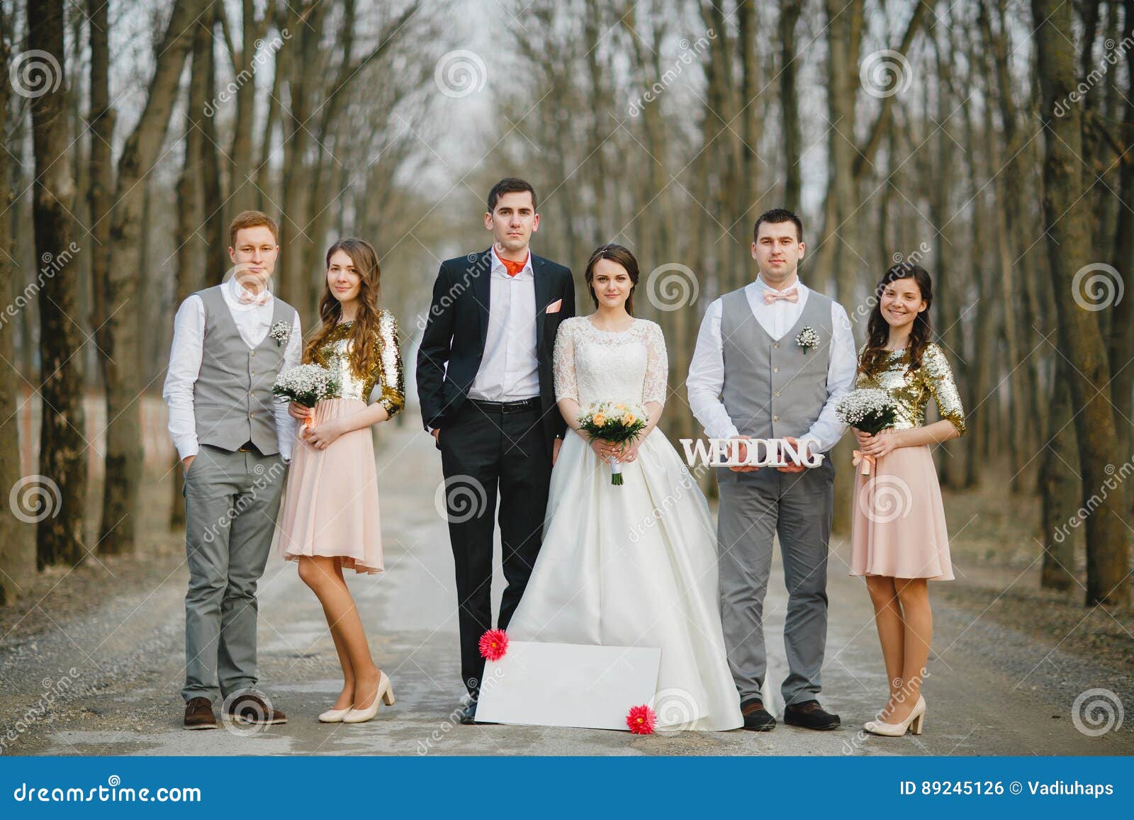 Groom with the Bride and Friends Stock Photo - Image of mood, colors ...