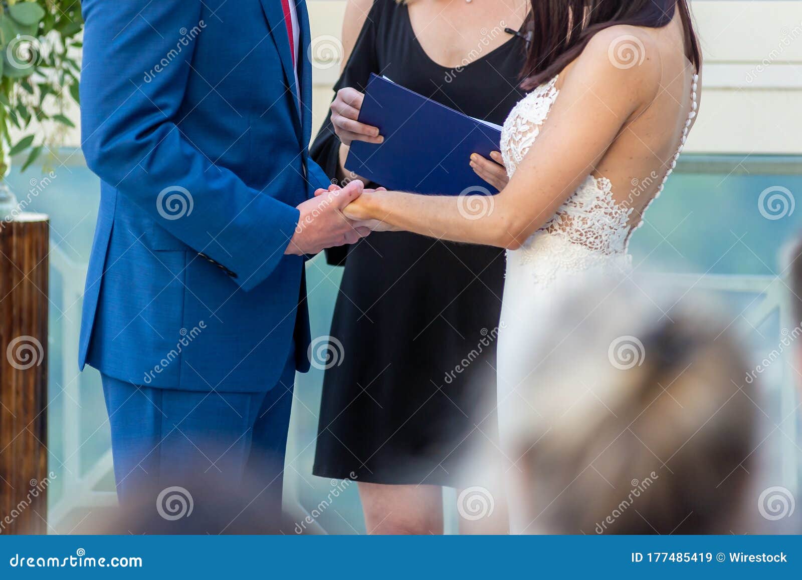 Groom and the Bride Making Their Vows at the Wedding Ceremony Stock ...