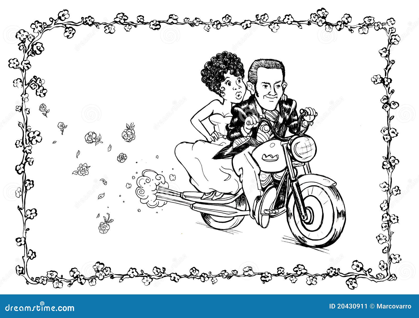 Groom Bride Motorcycle Stock Illustrations 65 Groom Bride Motorcycle