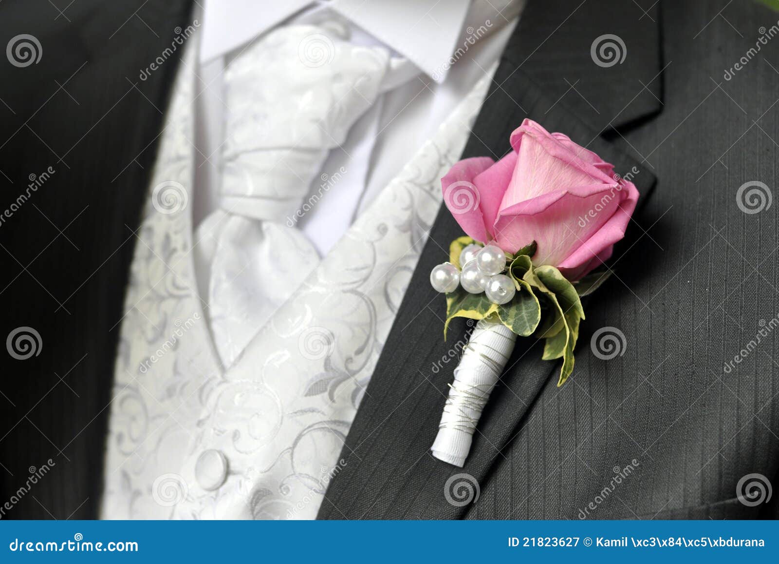 Groom with Button Hole Flower Stock Image - Image of attire, male: 21823627